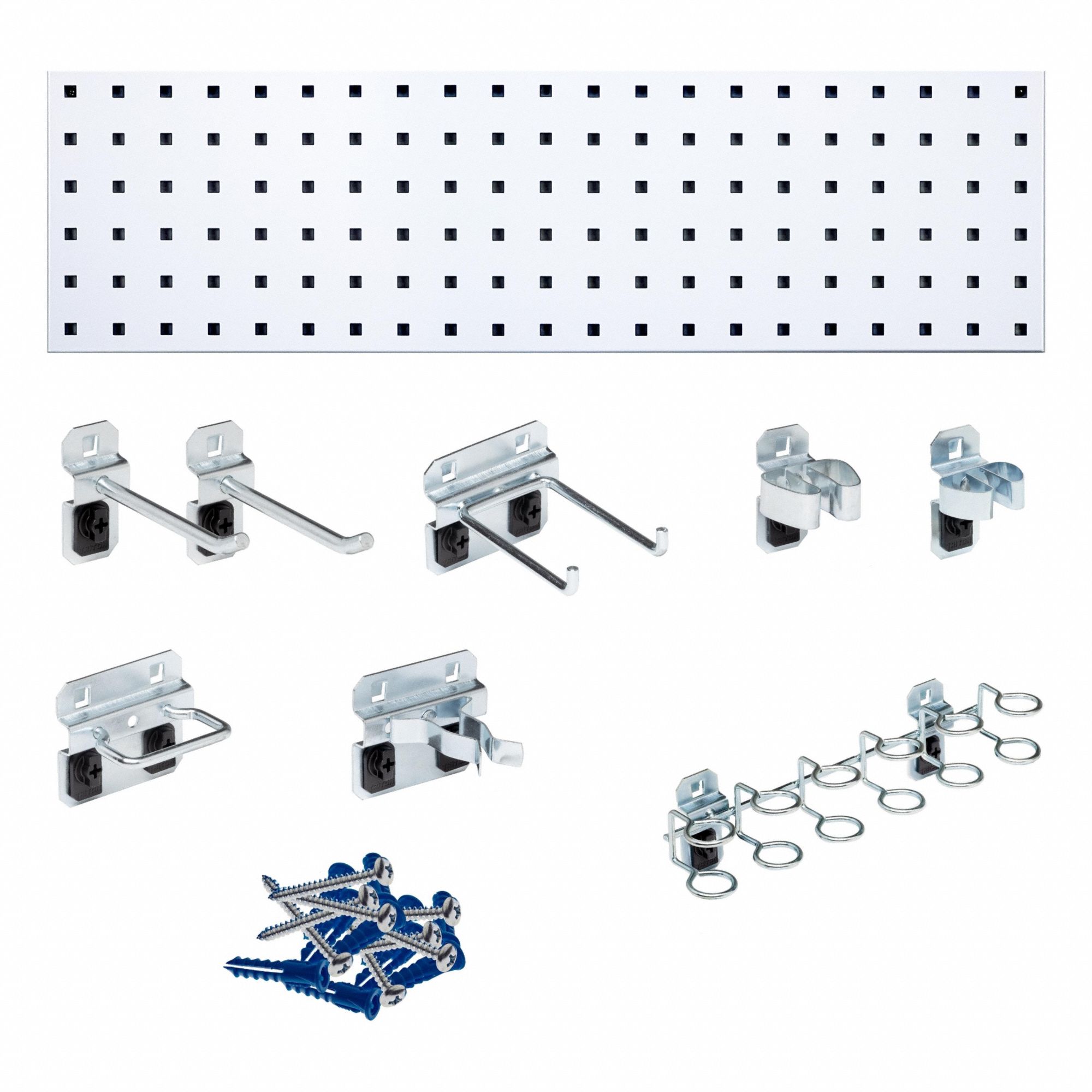 TRITON PRODUCTS, Square, 3/8 in Peg Hole Size, Pegboard Strip Kit ...