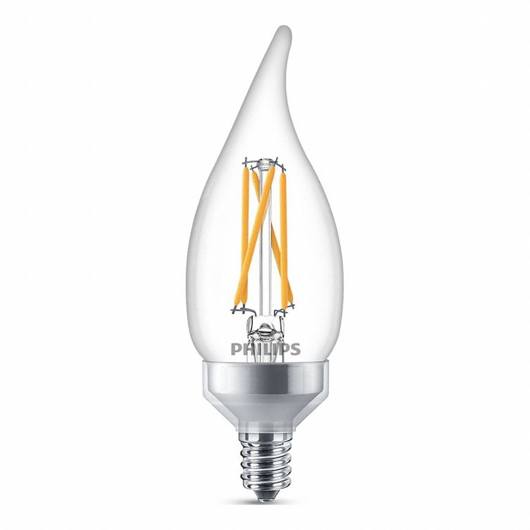 PHILIPS, Candelabra Screw (E12), LED, Compact LED Bulb - 809HD4|2.3BA11 ...