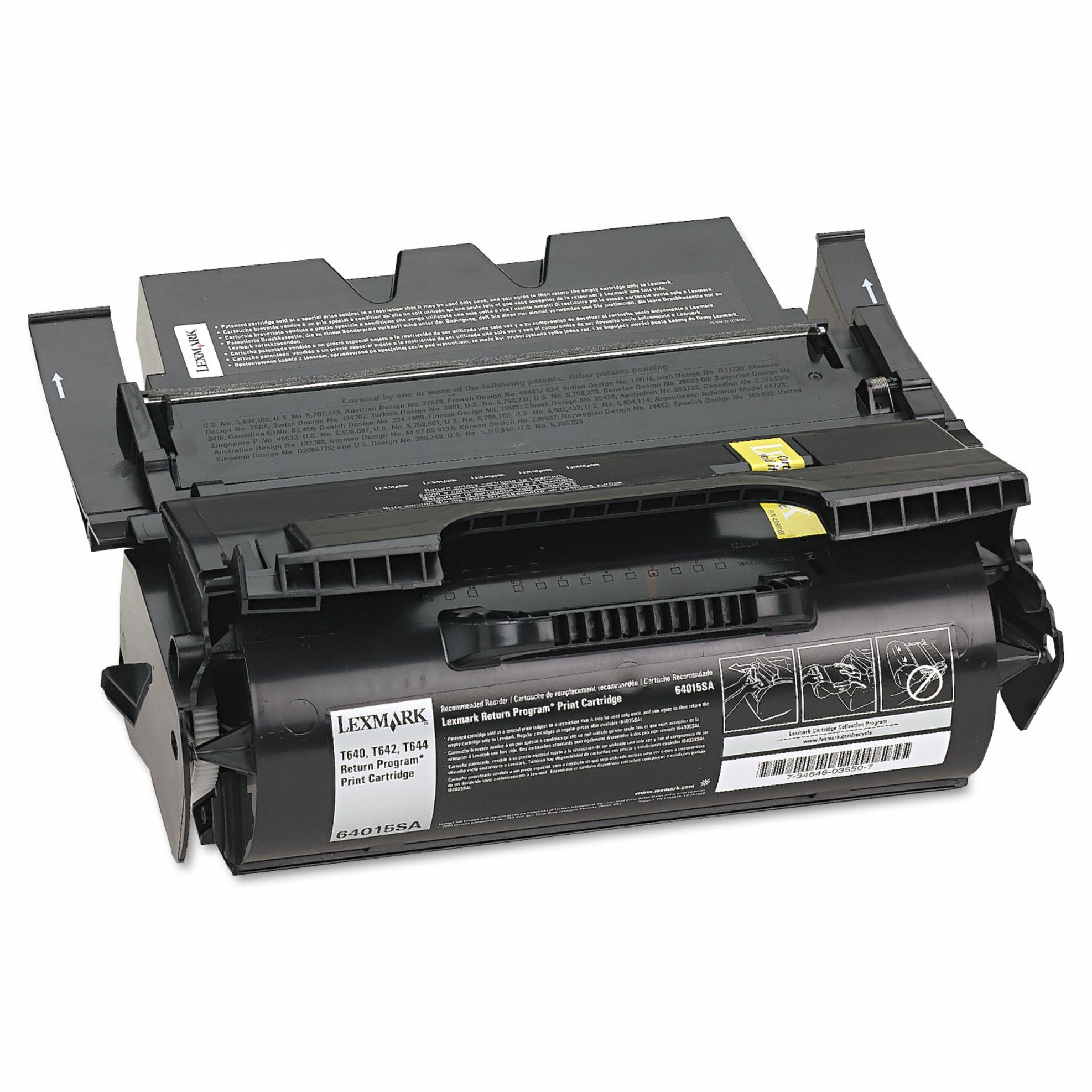 LEXMARK, Compatible with T640/T642/T644, Black, Toner Cartridge - 6GGD8 ...