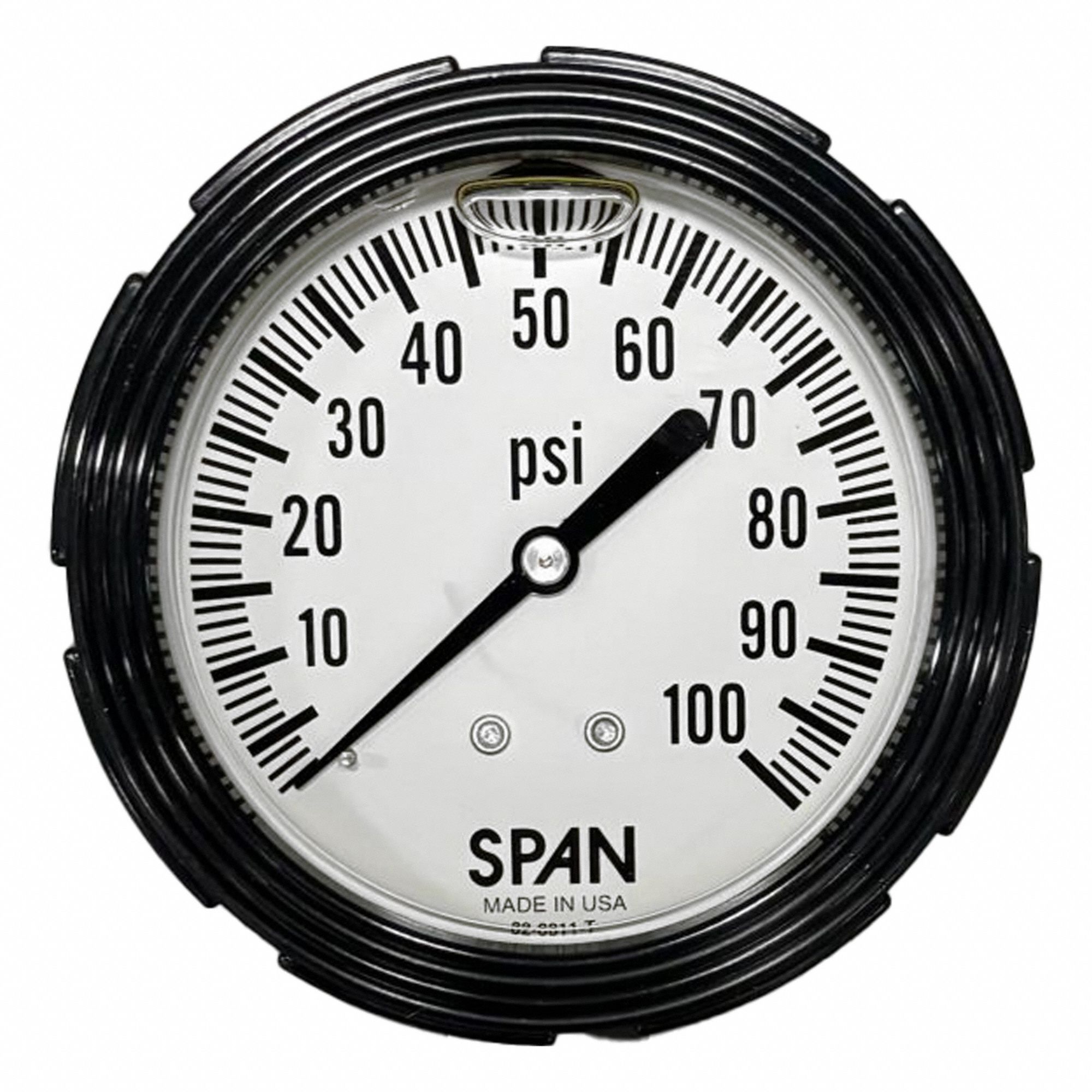 SPAN, 100 psi to 0 psi / Hg to 100 psi, 2 1/2 in Dial, Industrial Pressure Gauge - 850X22|LFC210 ...