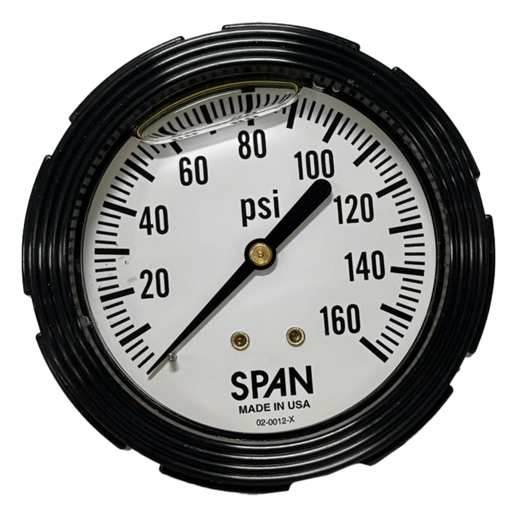 SPAN, 160 psi to 0 psi / Hg to 160 psi, 2 1/2 in Dial, Industrial Pressure Gauge - 850X23|LFC210 ...