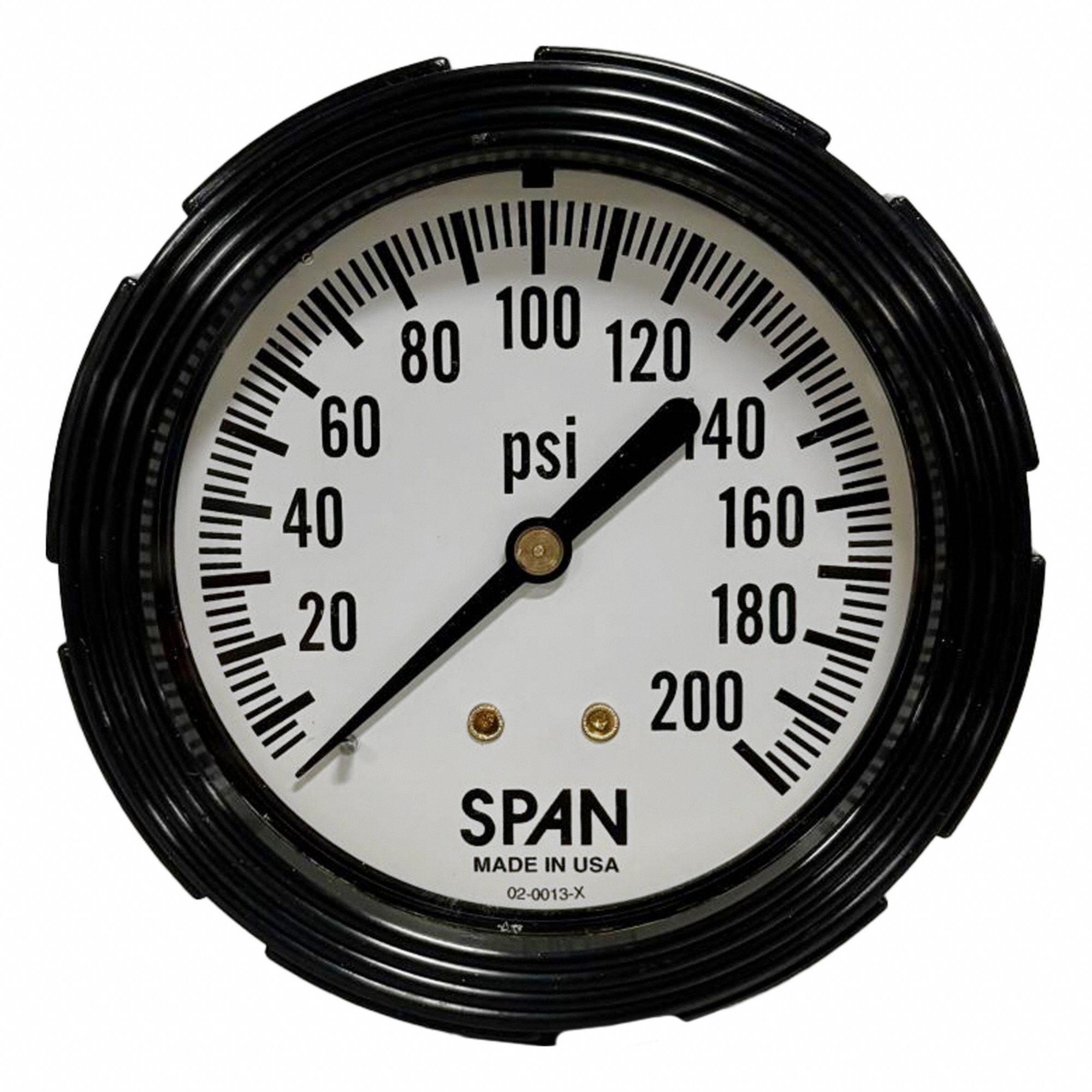 SPAN, 200 psi to 0 psi / Hg to 200 psi, 2 1/2 in Dial, Industrial Pressure Gauge - 850X24|LFC210 ...