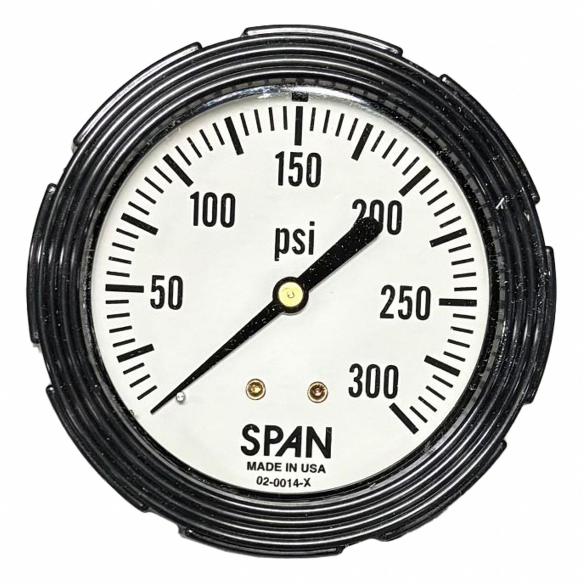 SPAN, 300 psi to 0 psi / Hg to 300 psi, 2 1/2 in Dial, Industrial Pressure Gauge - 850X25|LFC210 ...