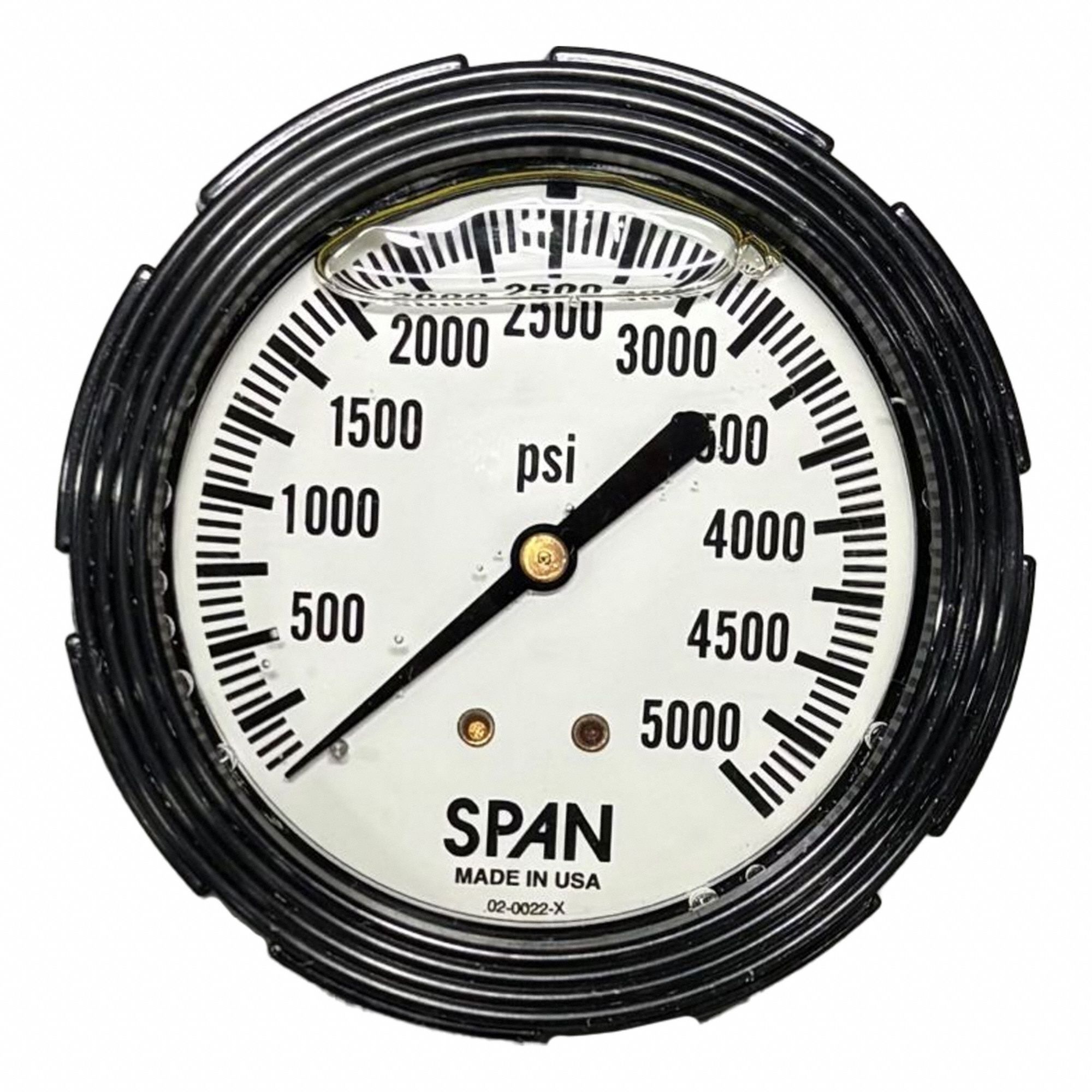 SPAN, 5,000 psi to 0 psi / Hg to 5,000 psi, 2 1/2 in Dial, Industrial Pressure Gauge - 850X30 ...