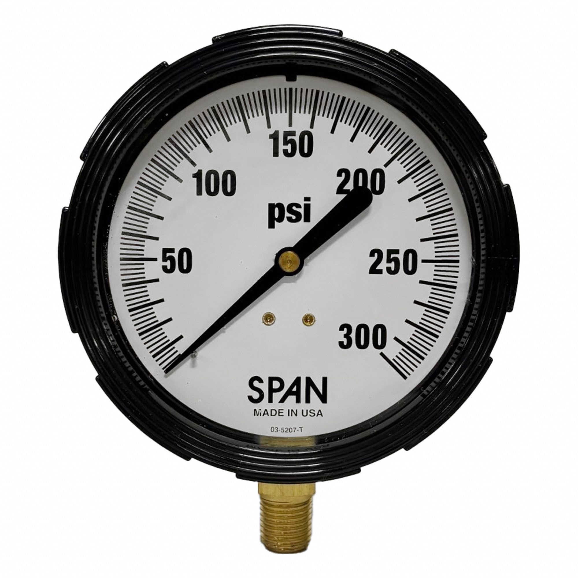 SPAN, 300 psi to 0 psi / Hg to 300 psi, 2 1/2 in Dial, Industrial Pressure Gauge - 850X13|LFS310 ...