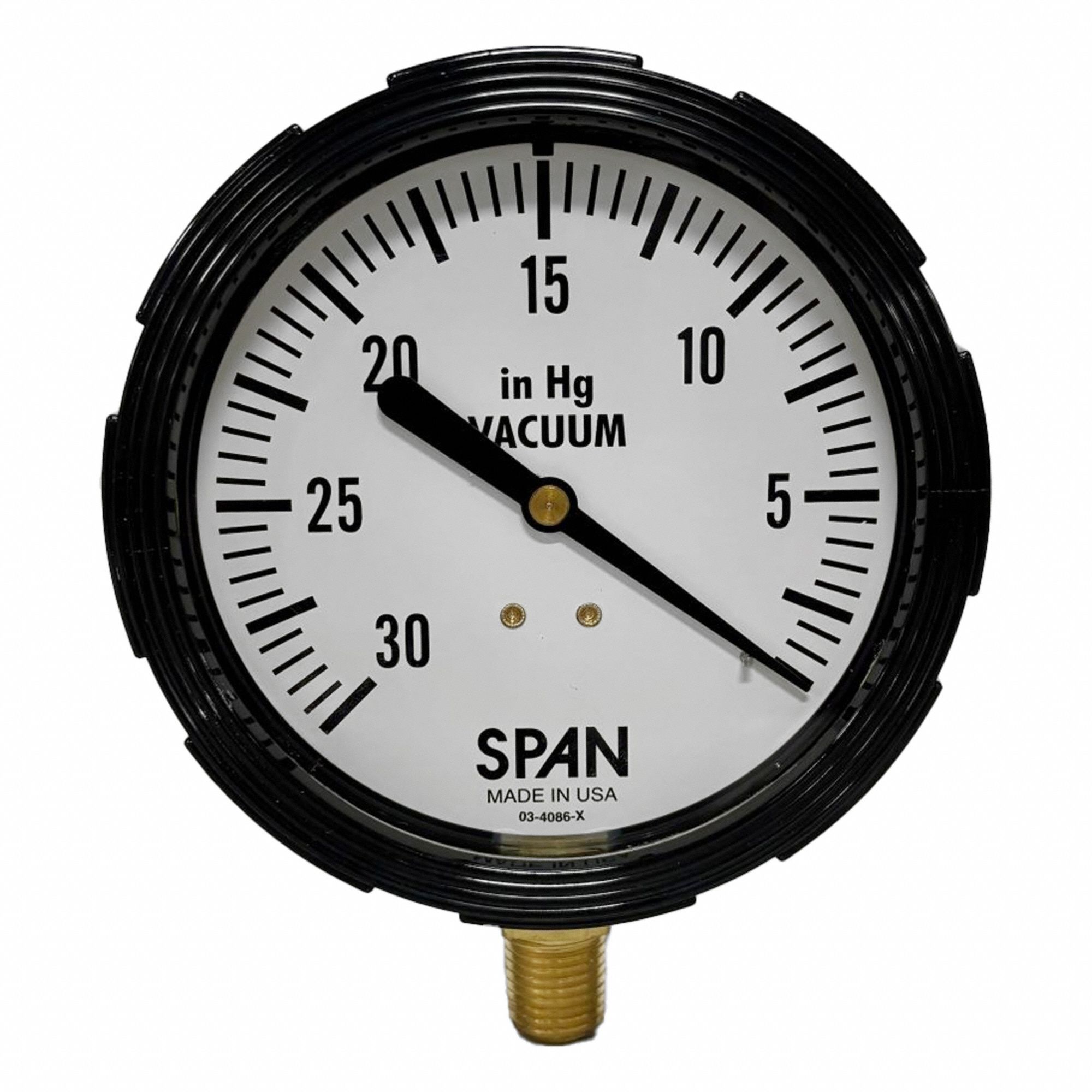 SPAN, 30 in Hg to 0 in Hg / Hg to 30 in Hg, 2 1/2 in Dial, Industrial Pressure Gauge - 850X17 ...