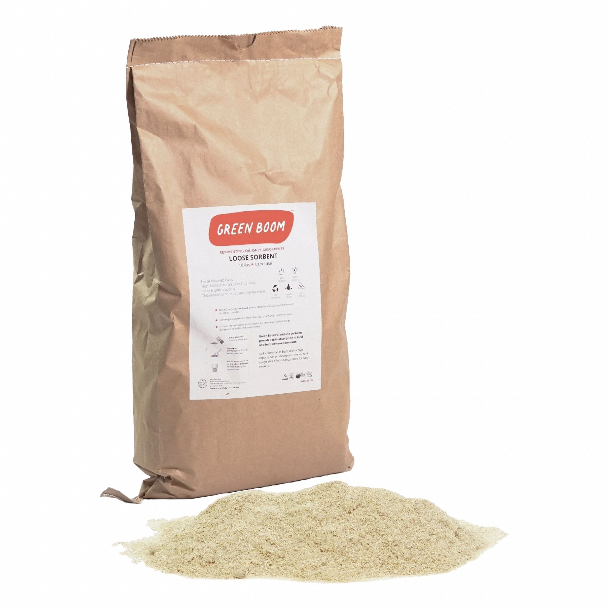 GREEN BOOM, Wheat Straw, 6 gal Volume Absorbed per Pkg., Loose Sorbent ...