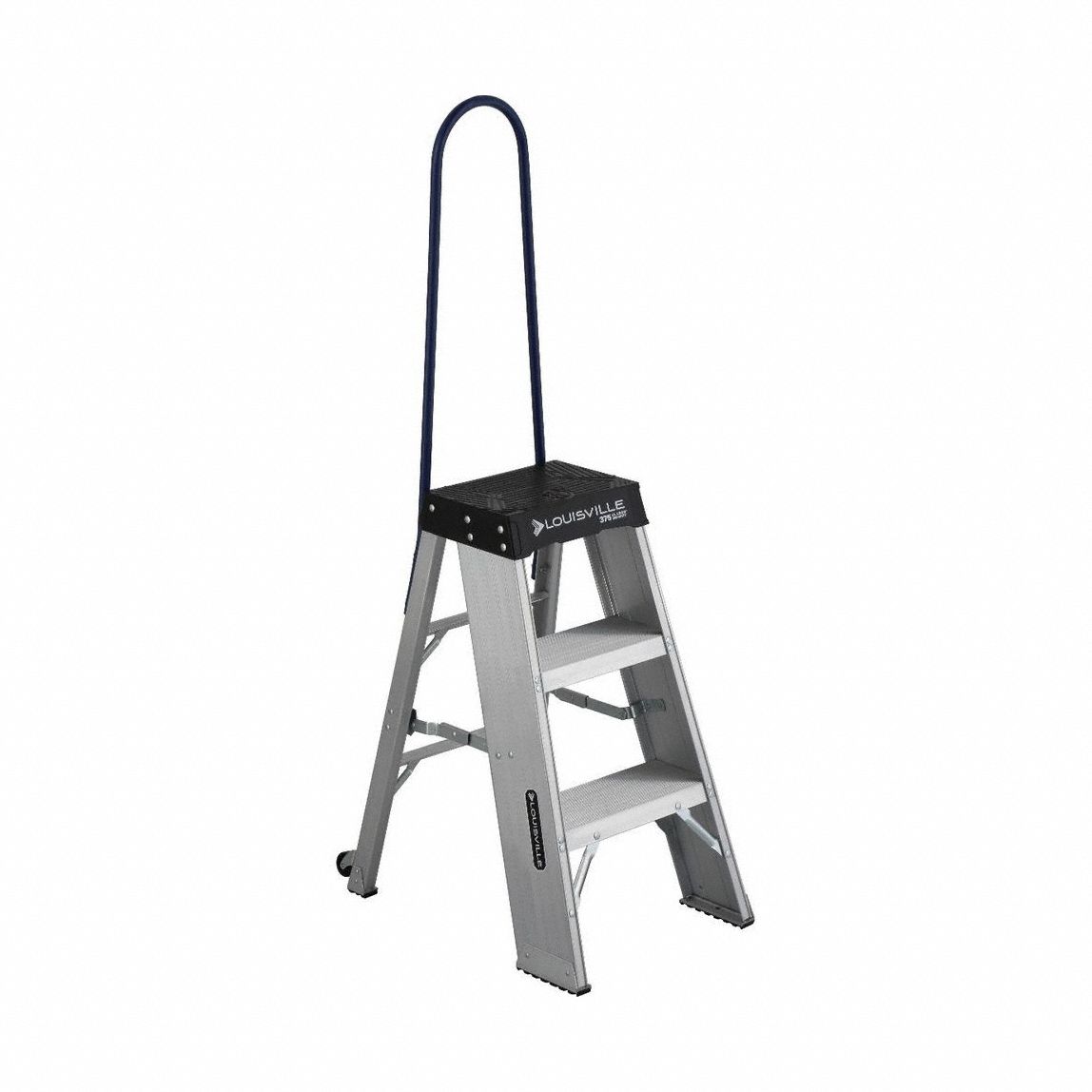 LOUISVILLE LADDER, 3.3 ft Overall Ht, 375 lb Load Cap, Step Stool ...