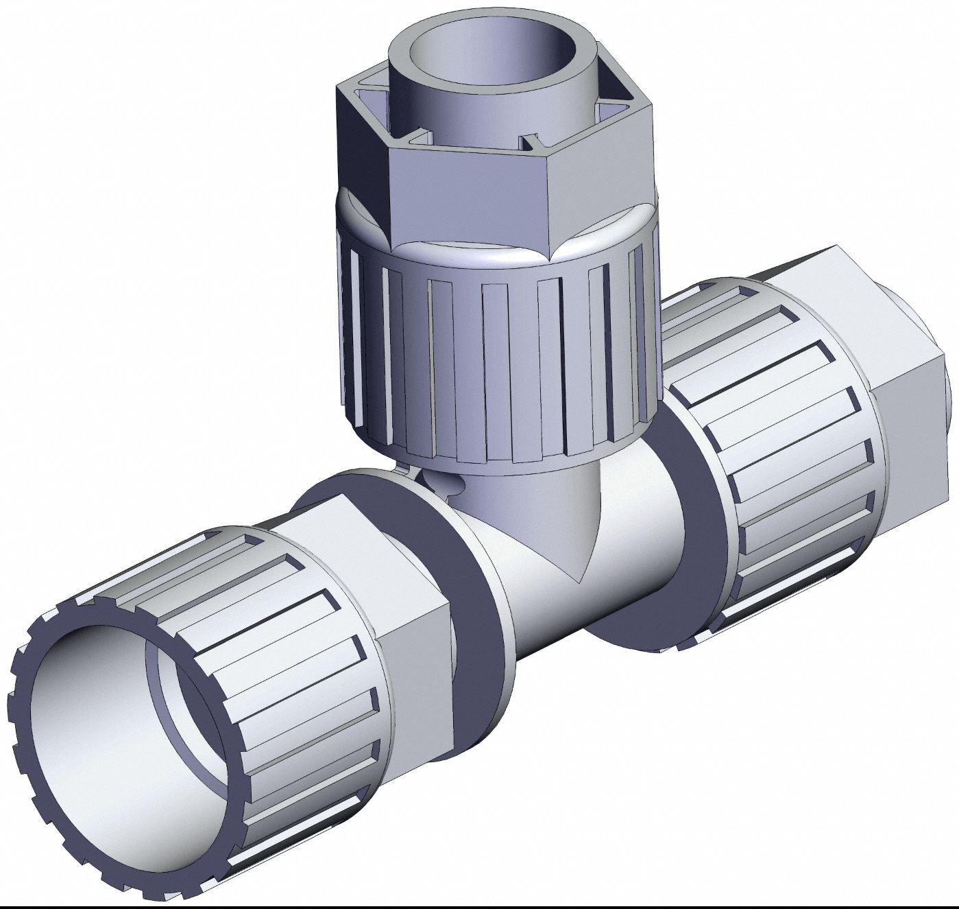 SMC, 3/4 in OD x 3/4 in OD x 3/4 in OD Size, PFA, High Purity Fitting ...