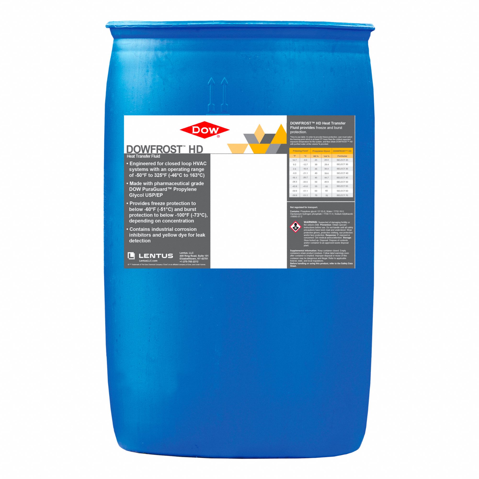 DOWFROST PROPYLENE GLYCOL,DOW TM,55 GAL - 8459 - LSO9992101 | 9992101 - Grainger, Canada
