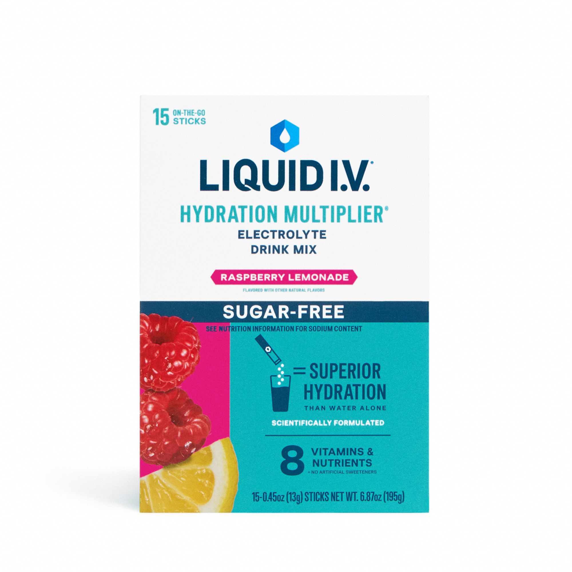 LIQUID I.V., Raspberry Lemonade, Single-Serve, Hydration Drink Mix ...