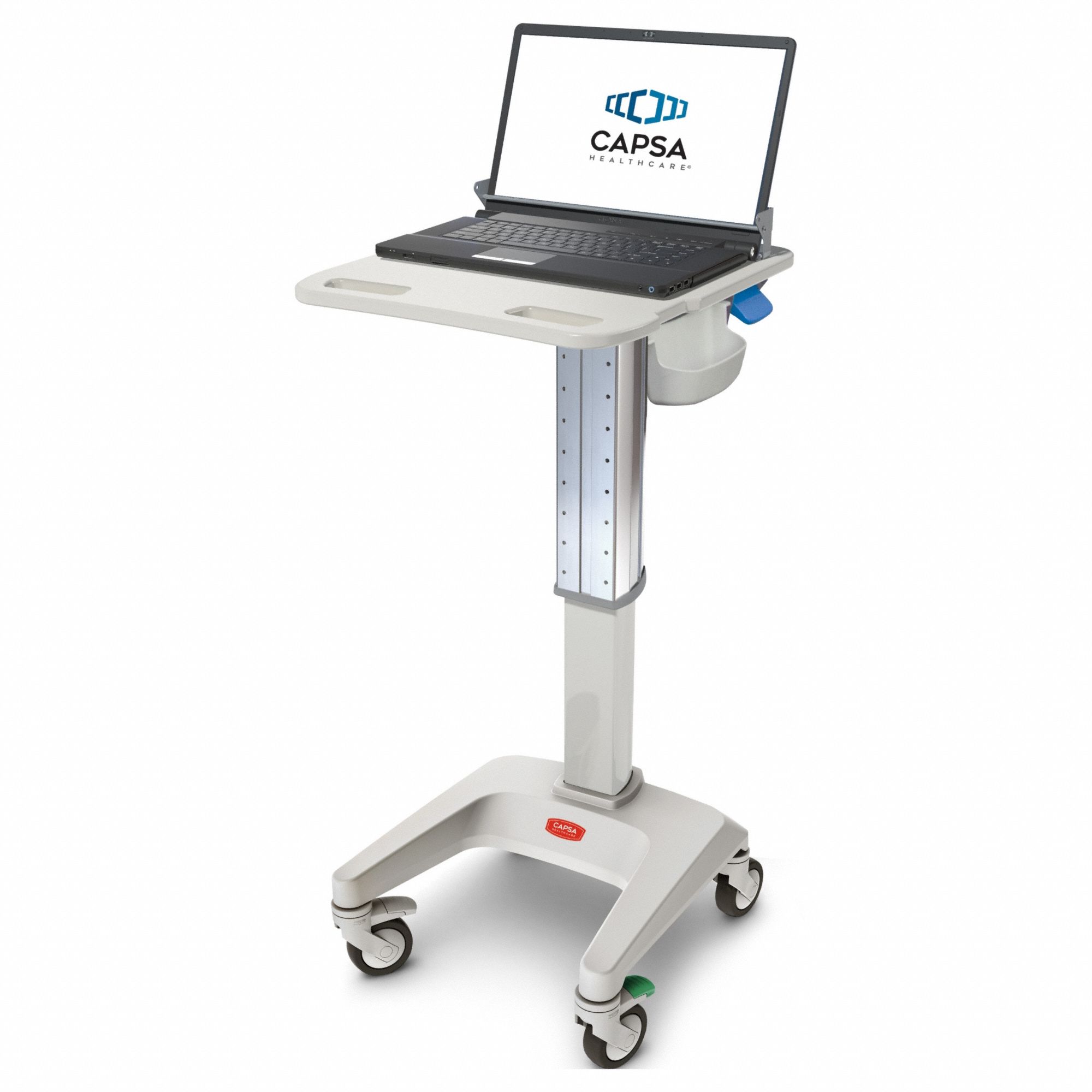 CAPSA HEALTHCARE, Aluminum, (2) Swivel, (1) Swivel with Brake, 1 Swivel with tracking, Laptop ...