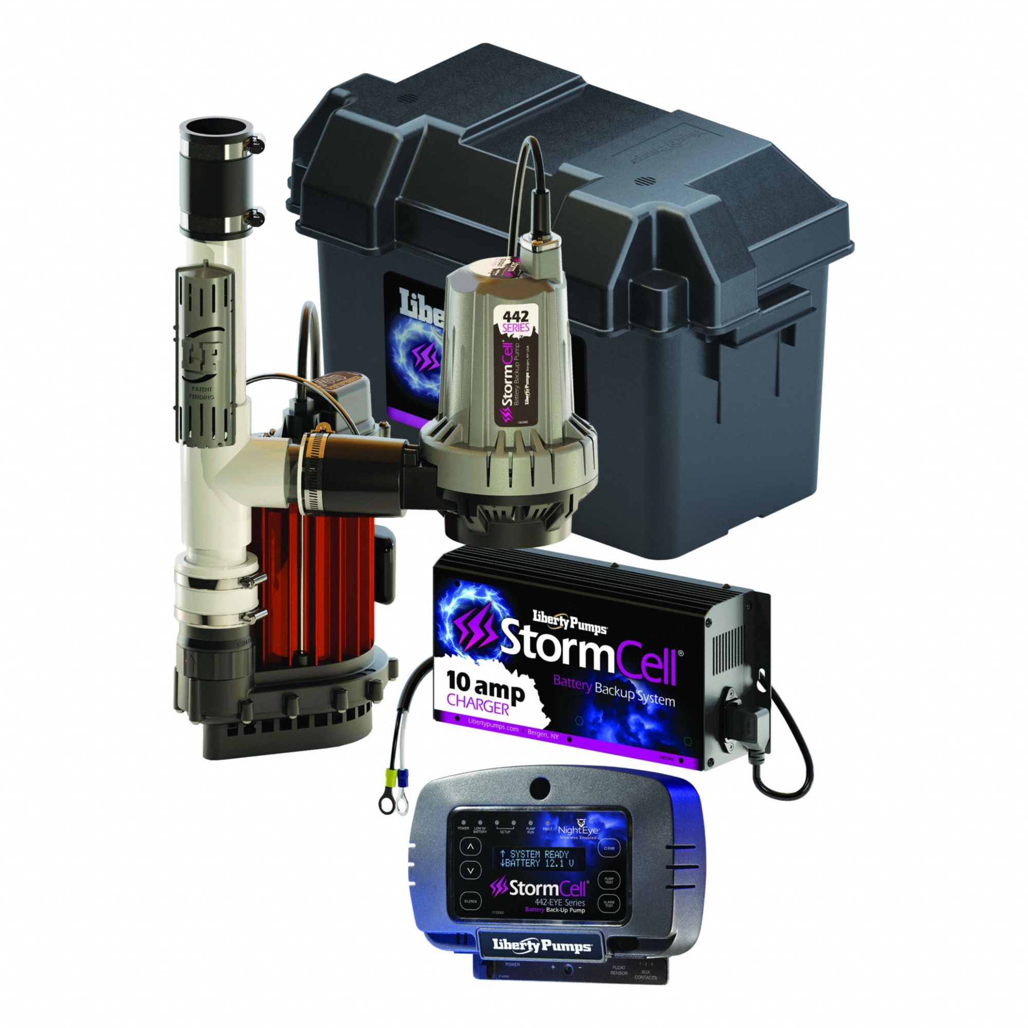 LIBERTY PUMPS, 1/2 hp, 115V AC, Sump/Battery Back-Up System - 856GH4 ...