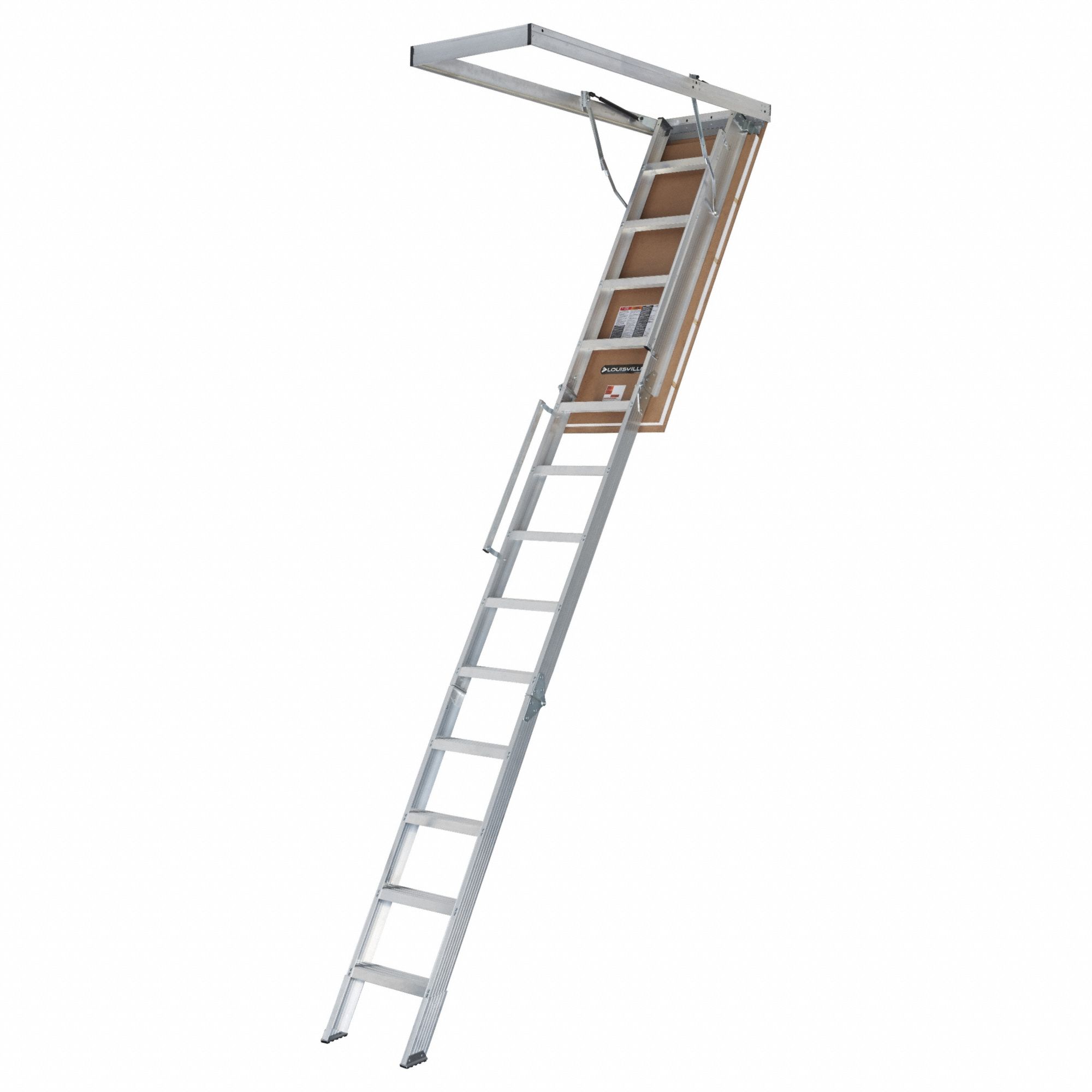 LOUISVILLE LADDER, Aluminum, Gas Piston, Attic Ladder - 818J30|AL2540LG ...