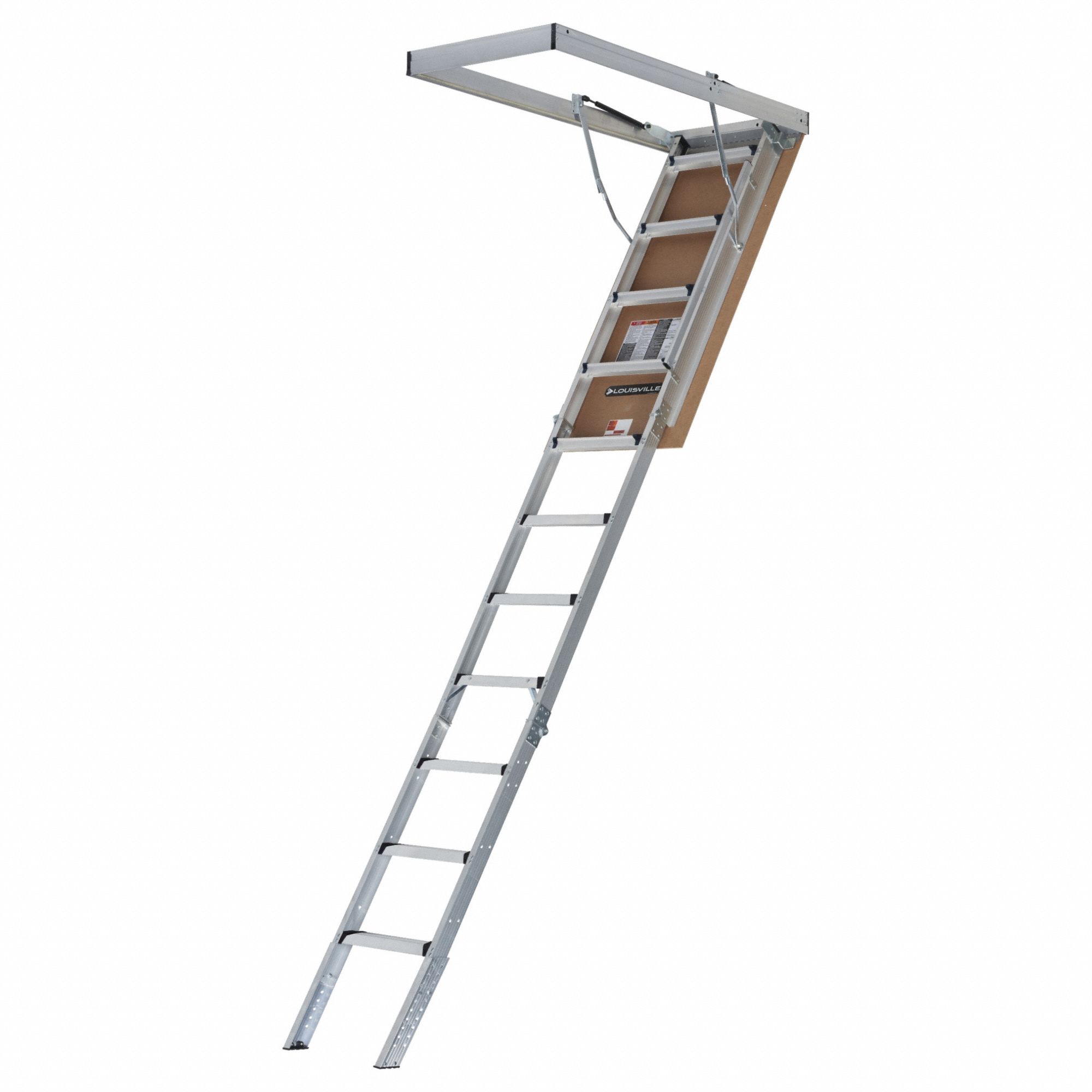 LOUISVILLE LADDER, Aluminum, Gas Piston, Attic Ladder - 818J31|AL2240MG ...
