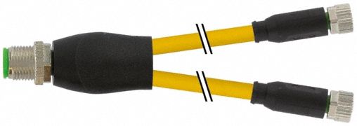 MURRELEKTRONIK, M12 Male Straight X (2) M8 Female Straight, PVC ...