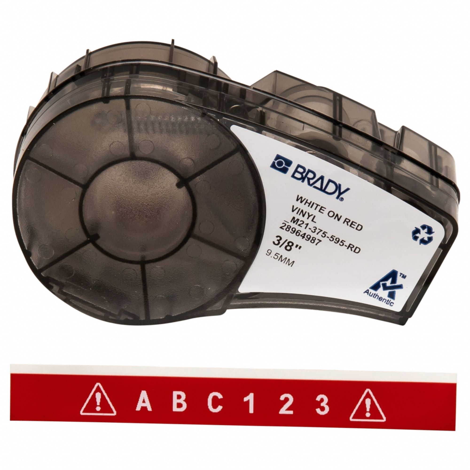 3/8 in x 21 ft, Vinyl, Combined Label and Ribbon Cartridge - 3PXV9|M21 ...