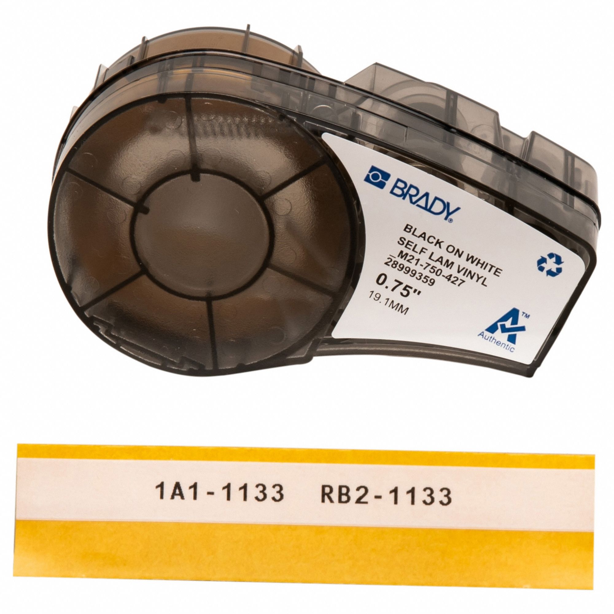 BRADY Cartucho Cinta Etiq , Neg/Bco , 3/4"x14 pies - Etiquetas Enrollables para Marcar Cable y ...