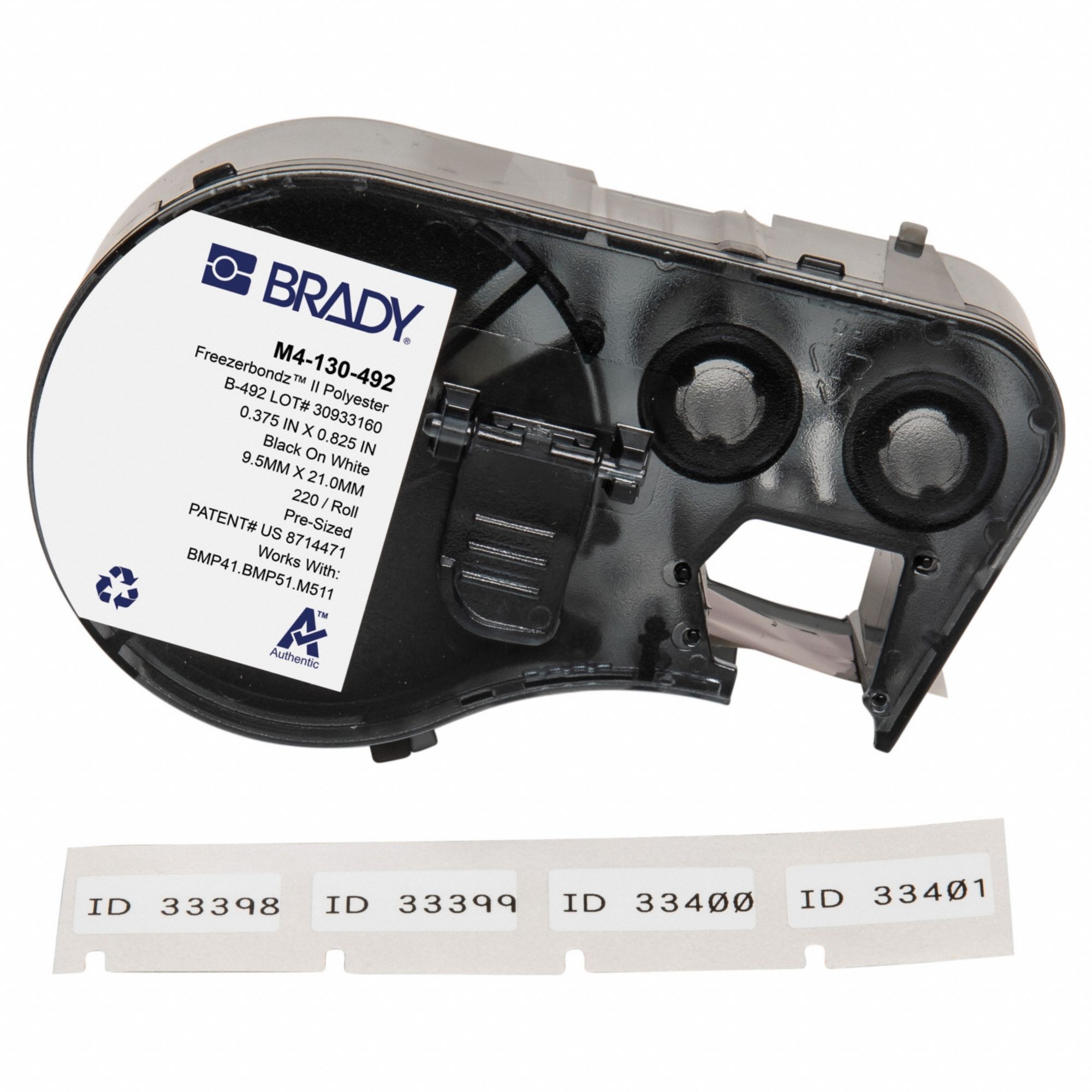 Rectangle, 3/8 in x 53/64 in, Combined Label and Ribbon Cartridge ...