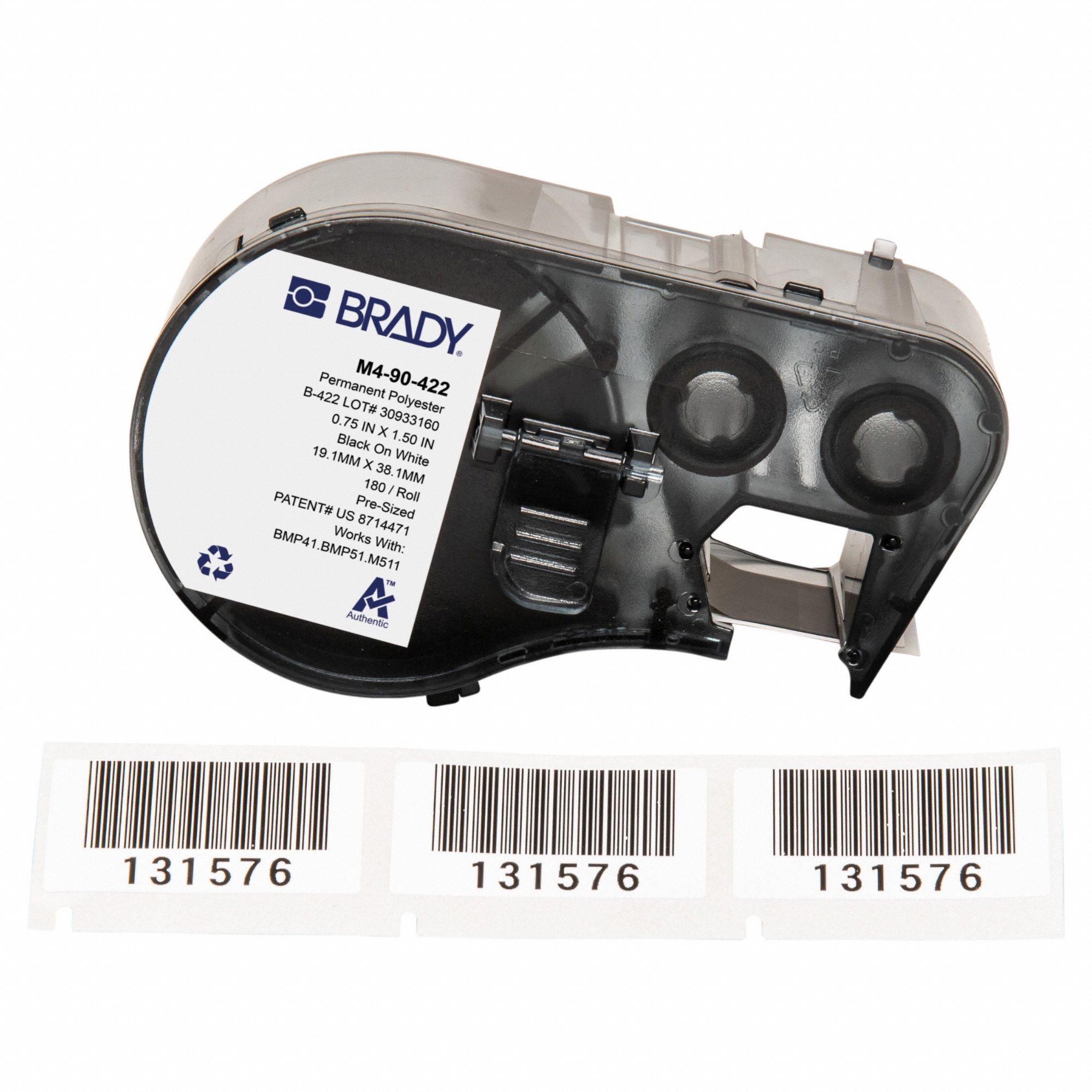 3/4 in x 1 1/2 in, 1 1/2 in, Precut Label Cartridge - 808DC7|M4-90-422 ...