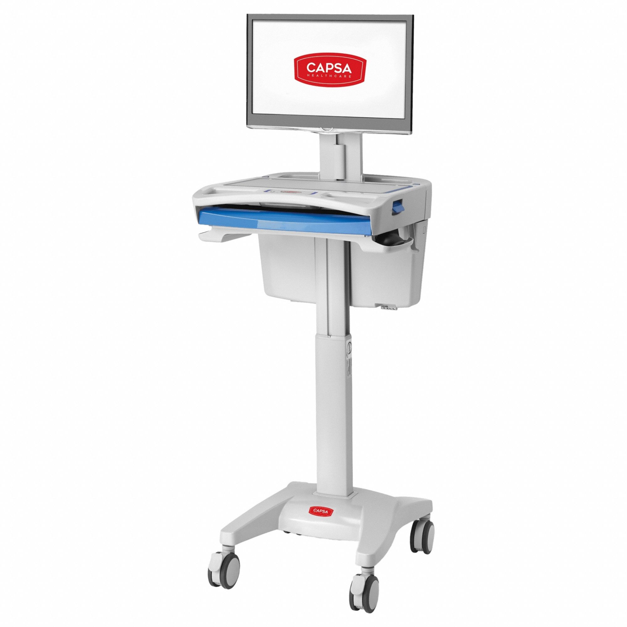 CAPSA HEALTHCARE, Aluminum, (2) Swivel, (2) Swivel with Brake,, Laptop ...