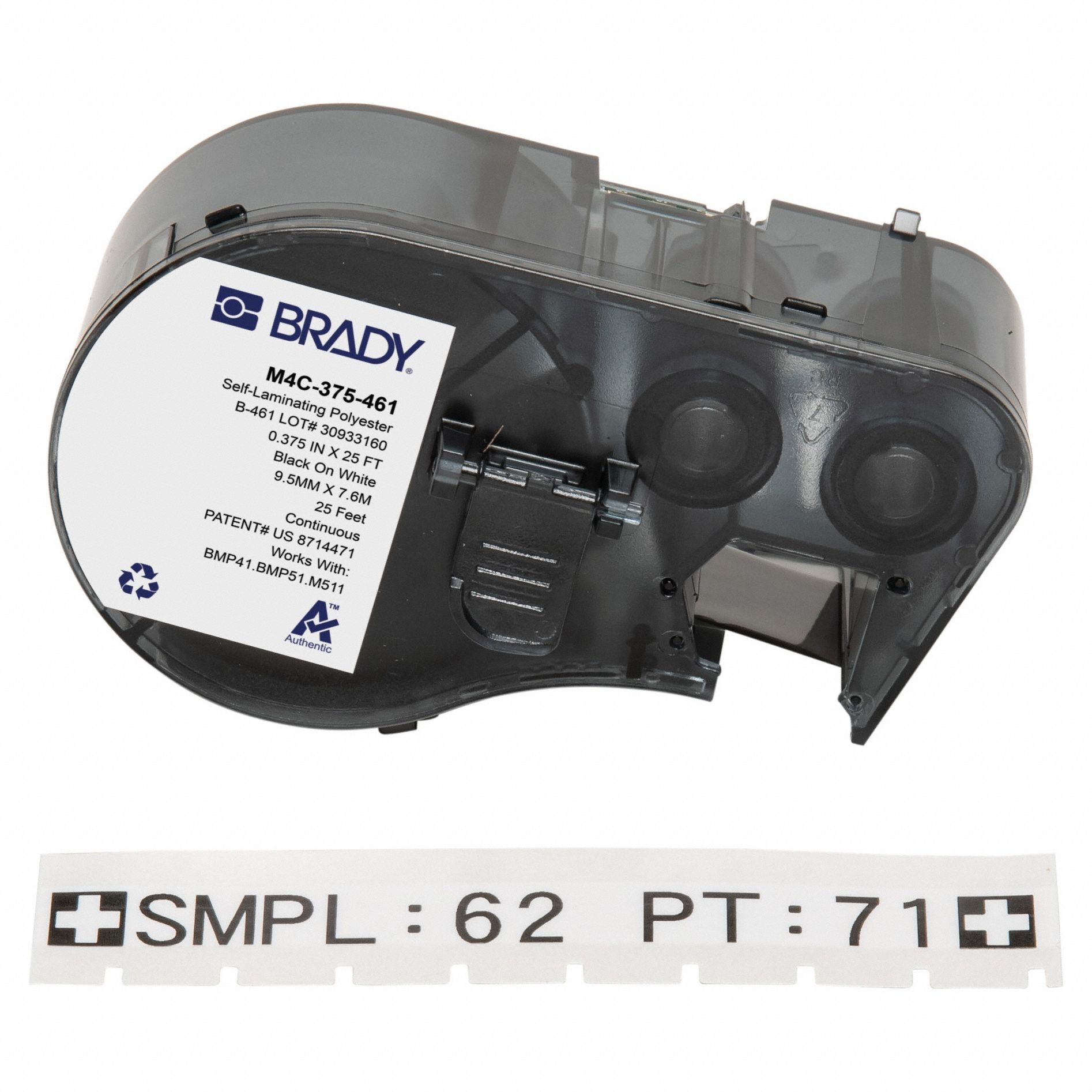 3/8 in, 25 ft, Combined Label and Ribbon Cartridge - 808DF4|M4C-375-461 ...