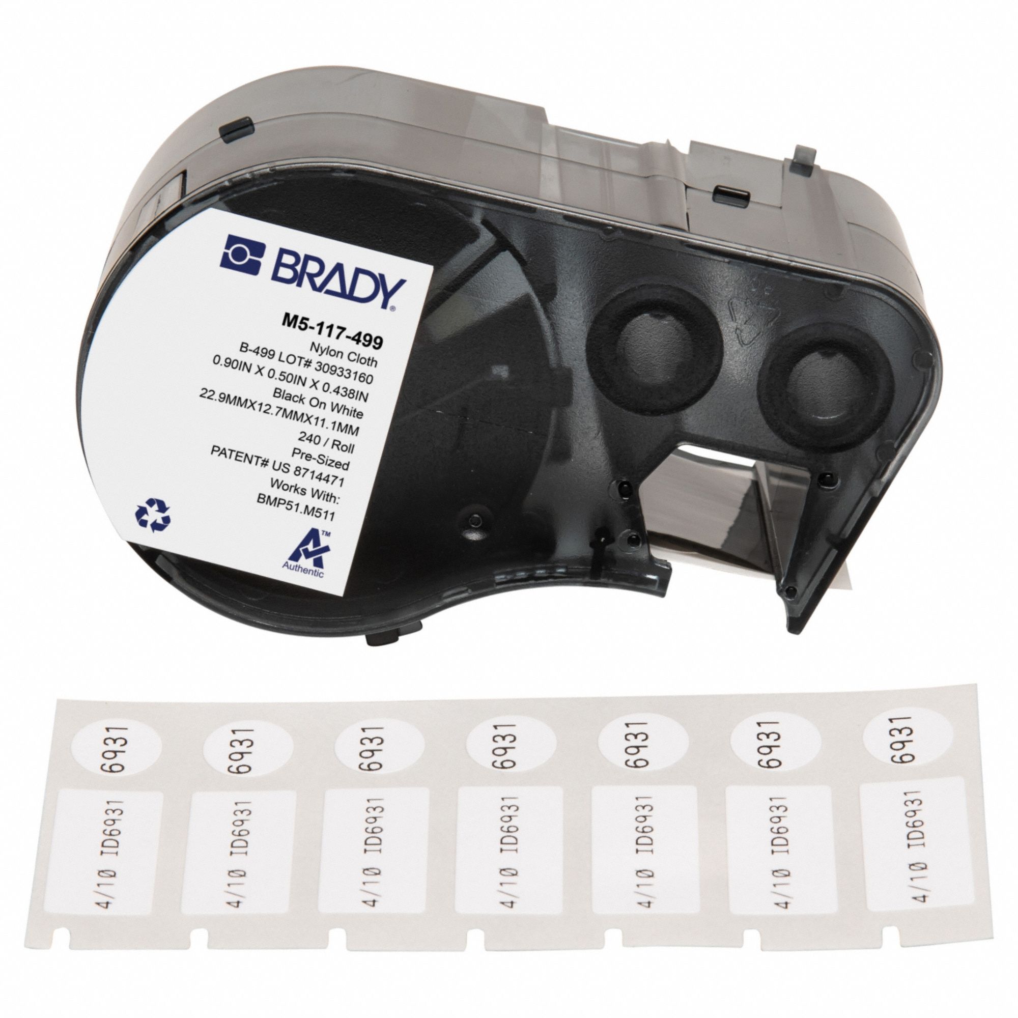 Rectangle, 1/2 in x 29/32 in, Precut Label Cartridge - 808DL1|M5-117 ...