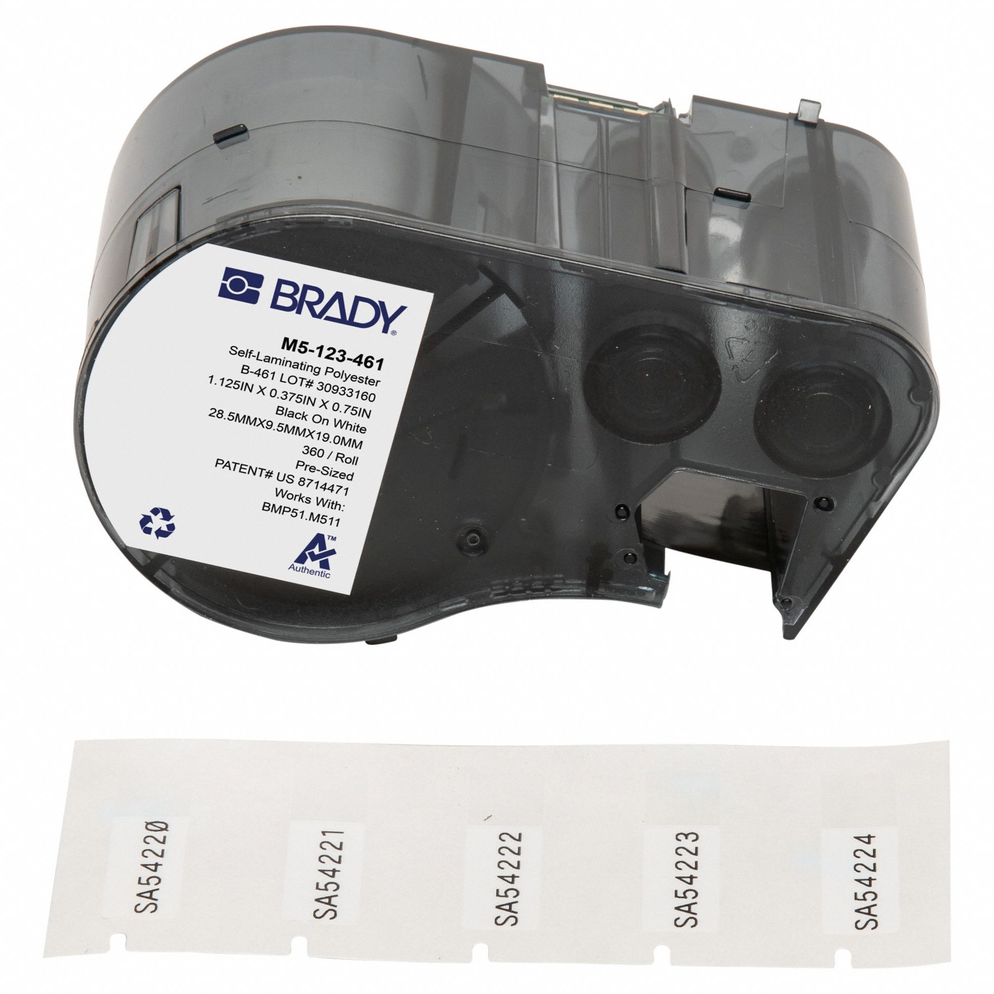 Rectangle, 3/8 in x 1 1/8 in, Precut Label Cartridge - 808DL9|M5-123 ...