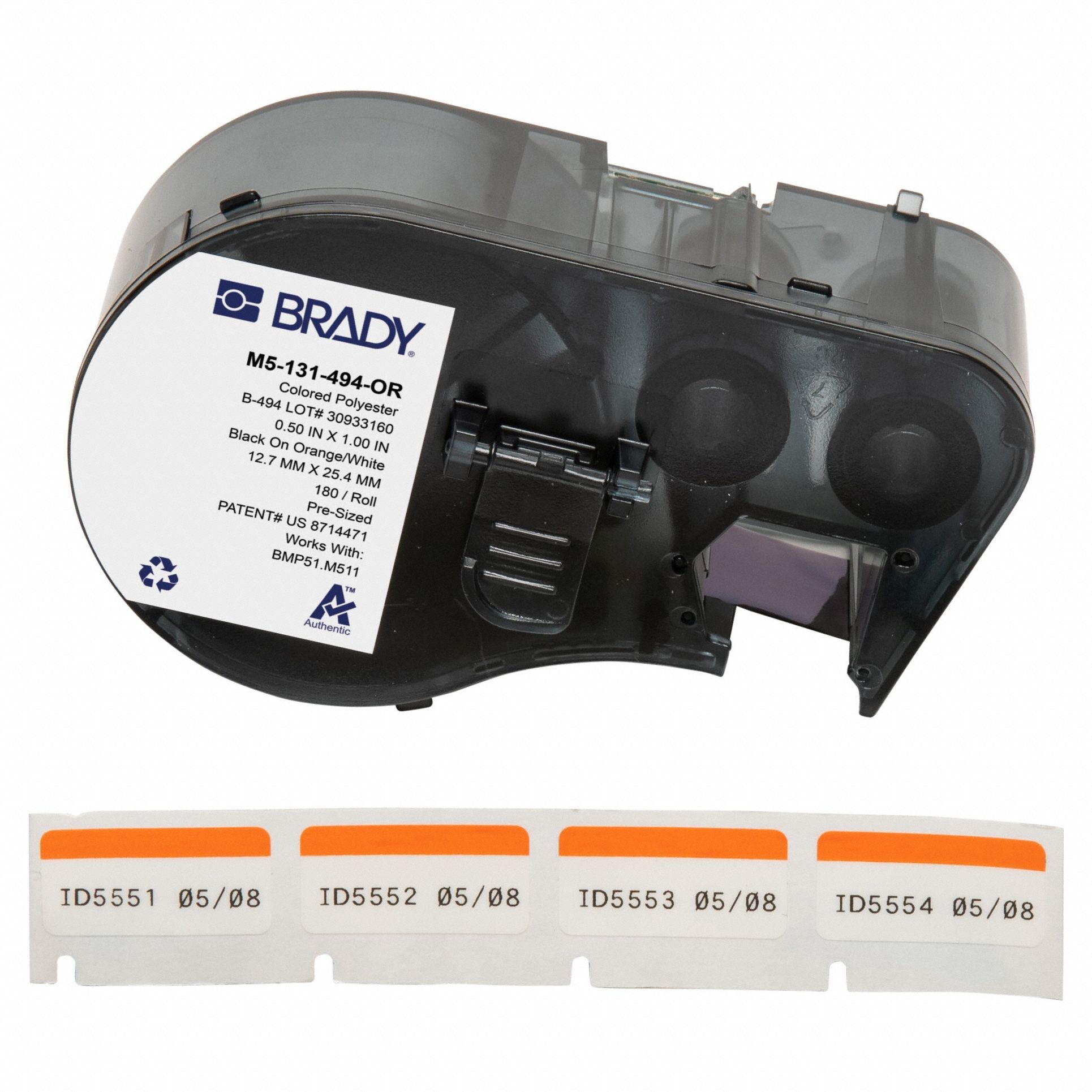 1/2 in x 1 in, 1 in, Label and Ribbon Cartridge - 810HZ2|M5-131-494-OR ...