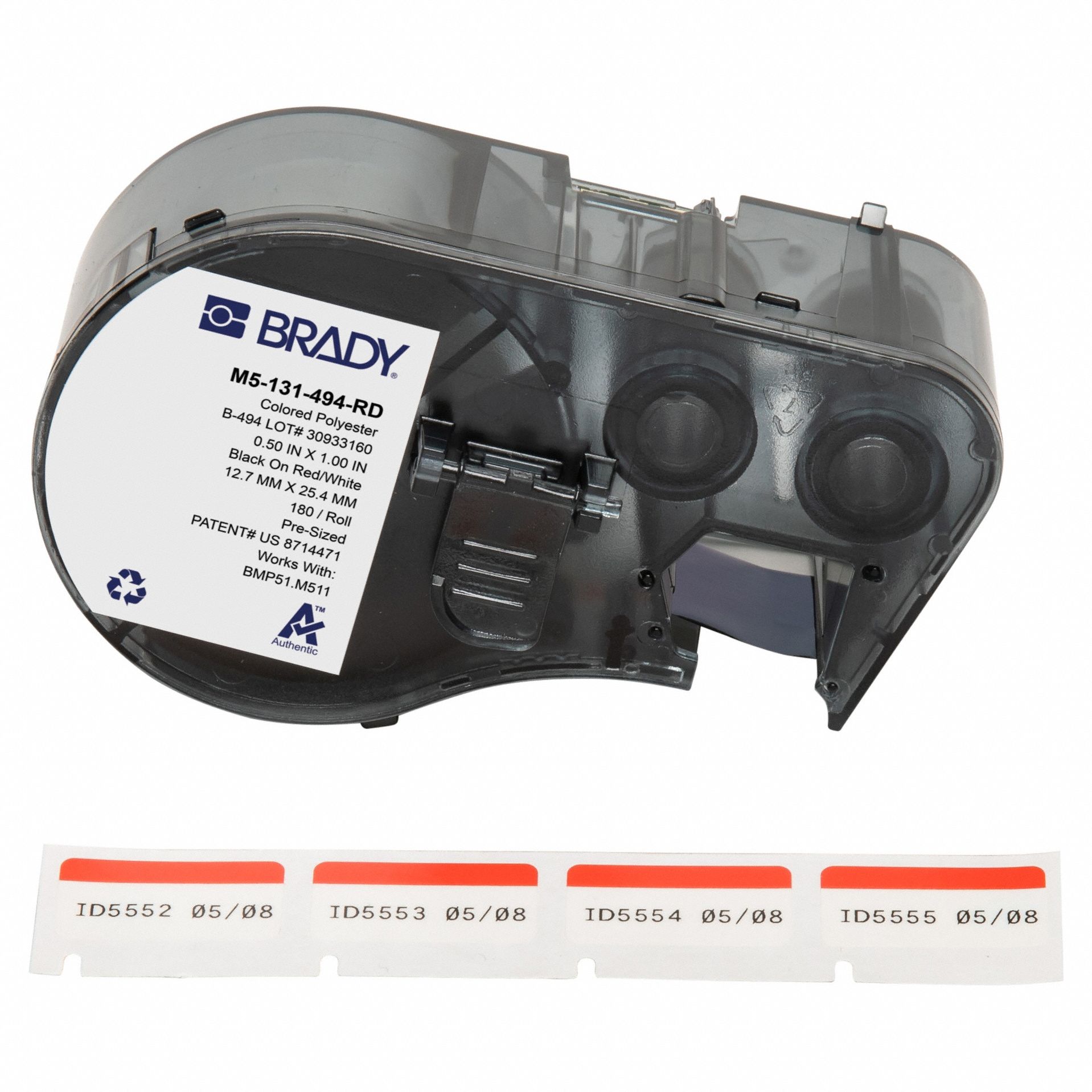 1/2 in x 1 in, 1 in, Label and Ribbon Cartridge - 810HZ4|M5-131-494-RD ...