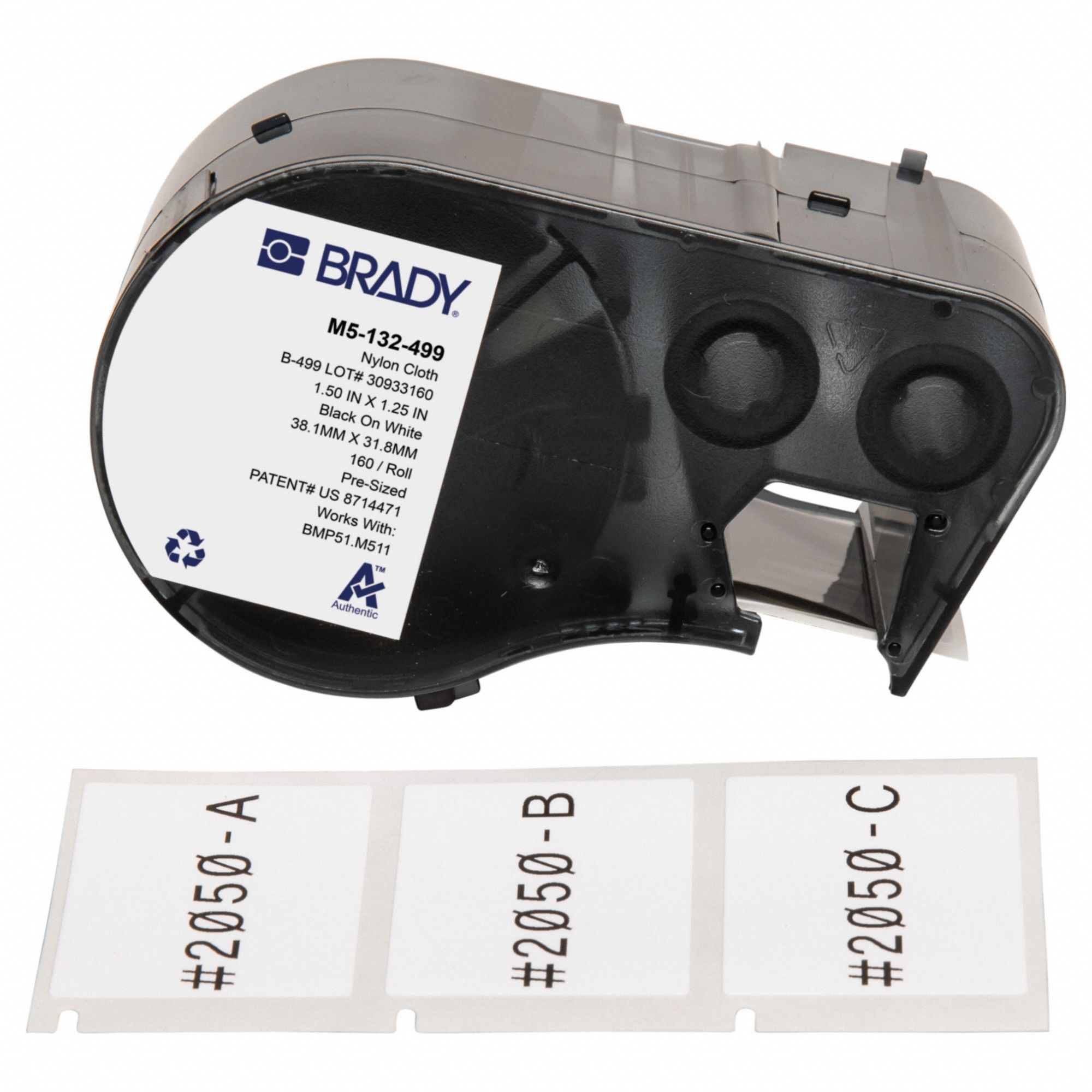 1 1/4 in x 1 1/2 in, 1 1/2 in, Precut Label Cartridge - 808DN2|M5-132 ...