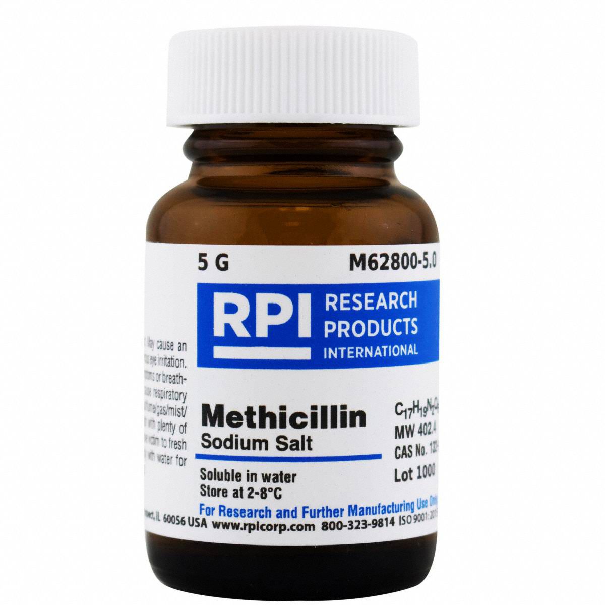 5 g, 132-92-3, Methicillin Sodium Salt - 30TZ11|M62800-5.0 - Grainger