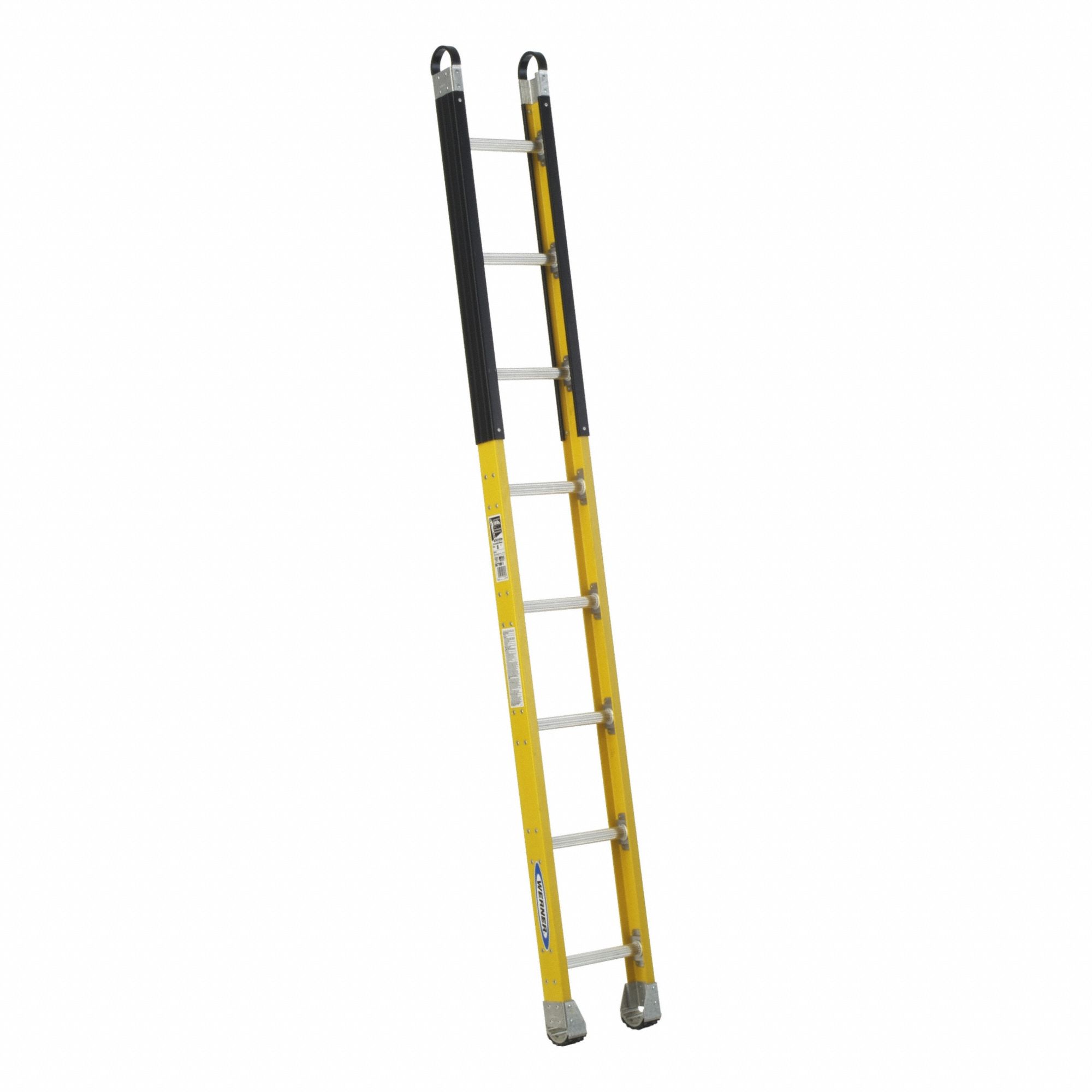 WERNER, 8 ft Ladder Size, Fiberglass, Straight Ladder - 3AZV4|M7108-1 ...