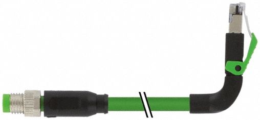 MURRELEKTRONIK, Cat5, M8 Male Straight x RJ45 Male Right Angle, Cordset ...
