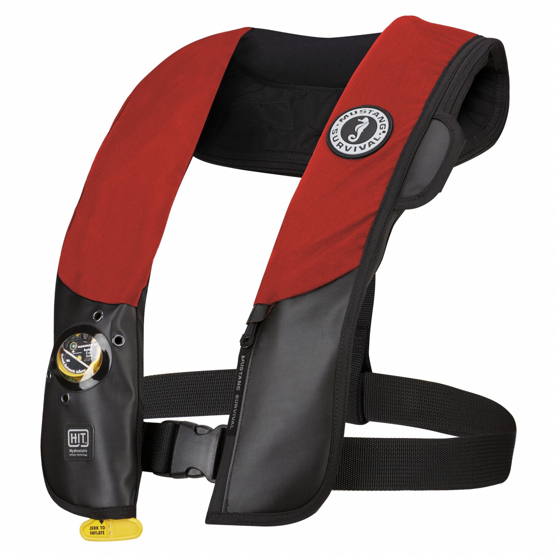MUSTANG SURVIVAL, Black/Red, Type II, Automatic Inflatable Vest ...