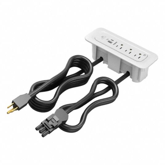 WIREMOLD, 3 Outlets, Type A/Type C, Furniture Power Outlet - 833V30 ...