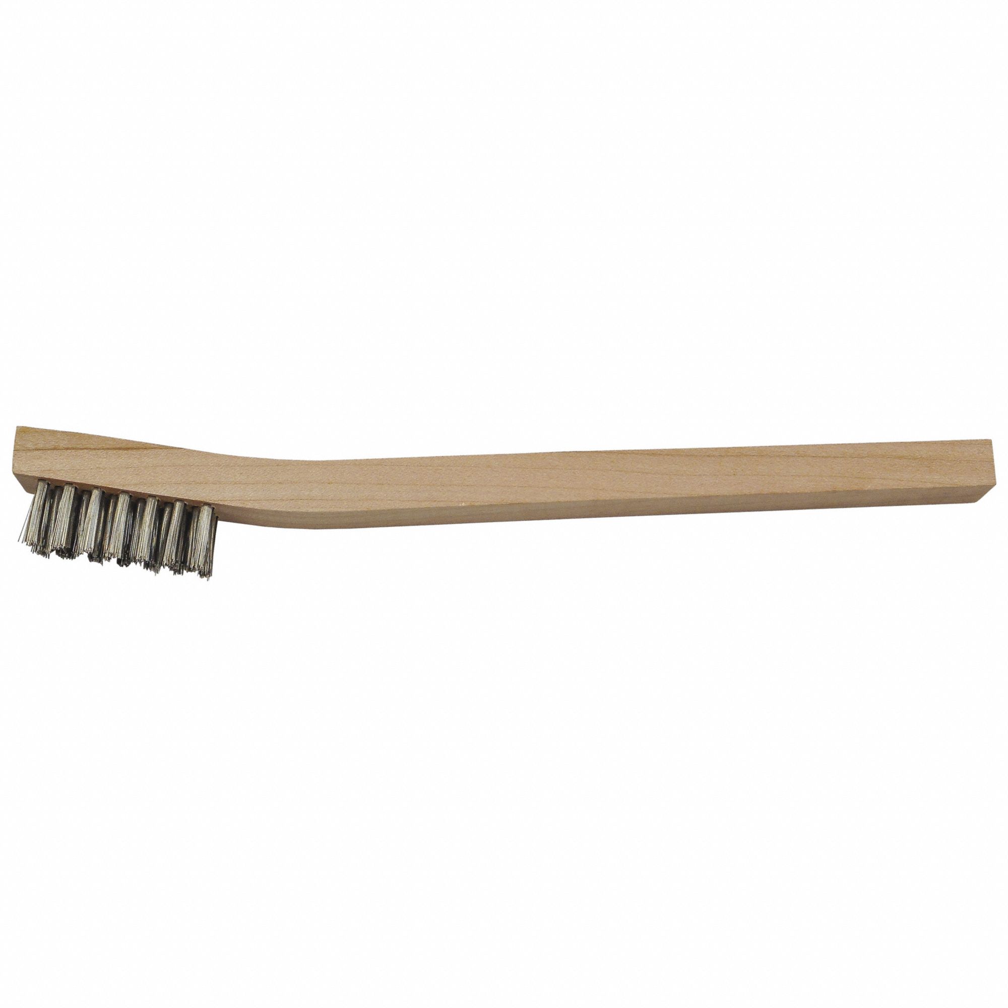 MICHIGAN BRUSH Scratch Brush: Curved Handle, Stainless Steel, Wood, 1 1 ...