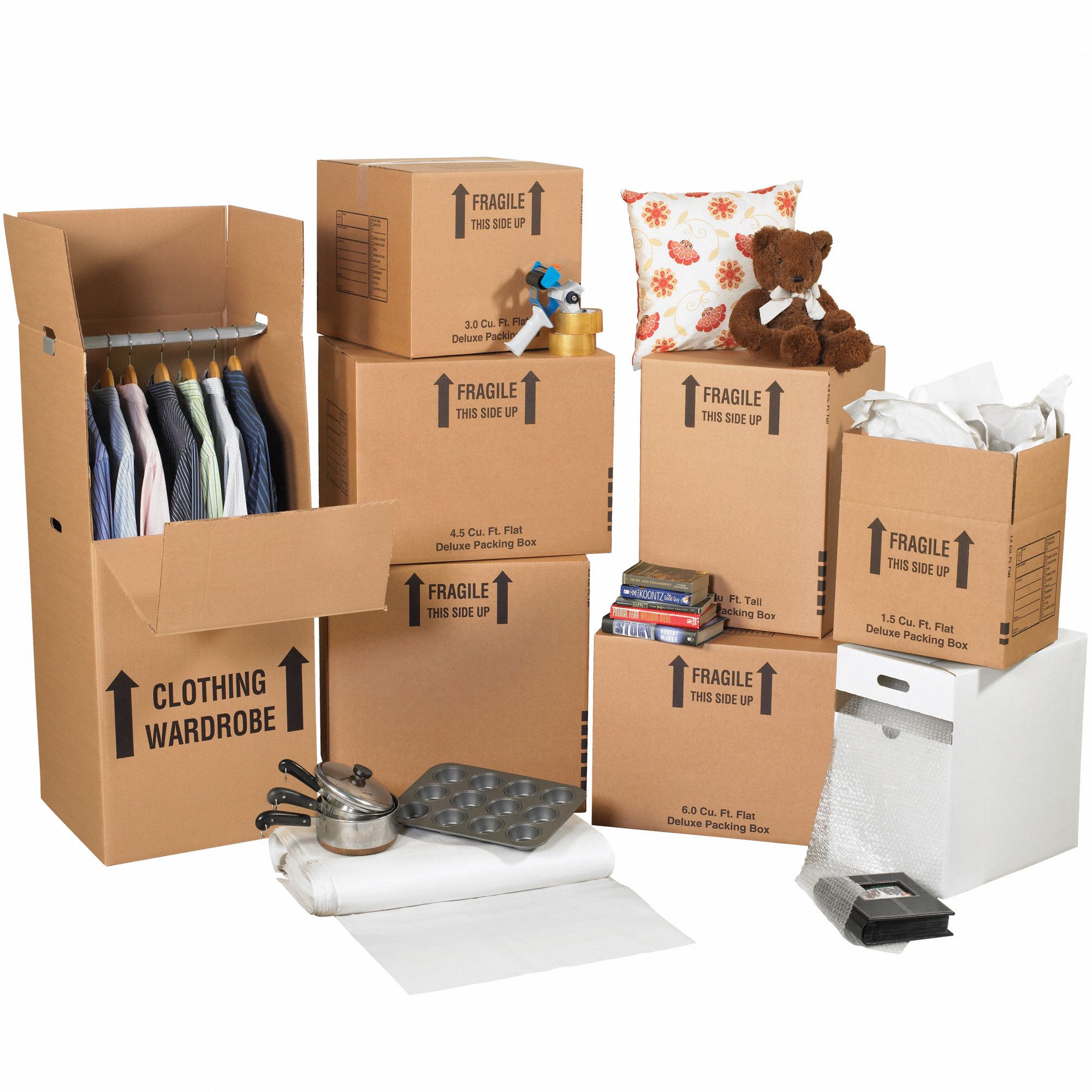 Assorted, Single Wall, Shipping Box - 852DE2|MKIT2 - Grainger