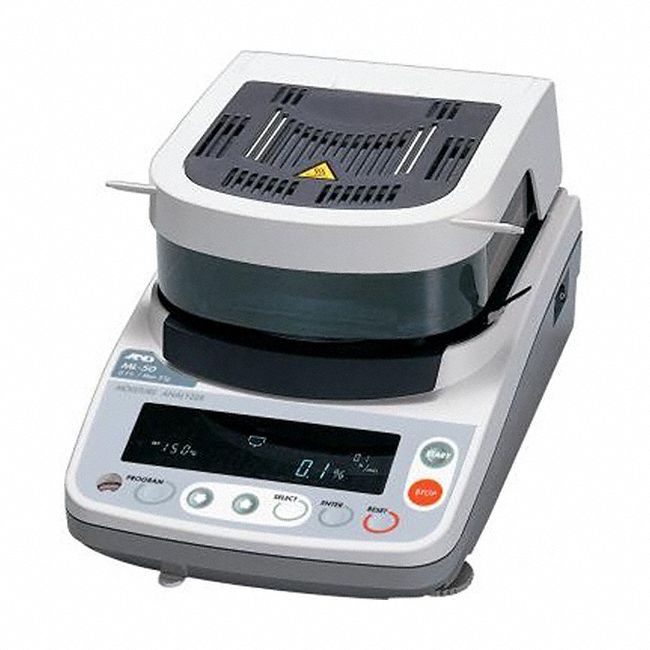 A&D WEIGHING, 51 g Max Capacity, 50°C to 200°C, Moisture Analyzer ...