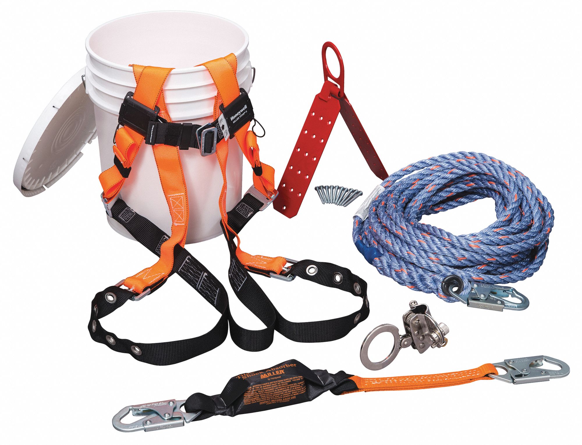 MILLER FALL PROTECTION KIT, ROOFERS, 420 LB CAPACITY, 50 FT, L/XL ...