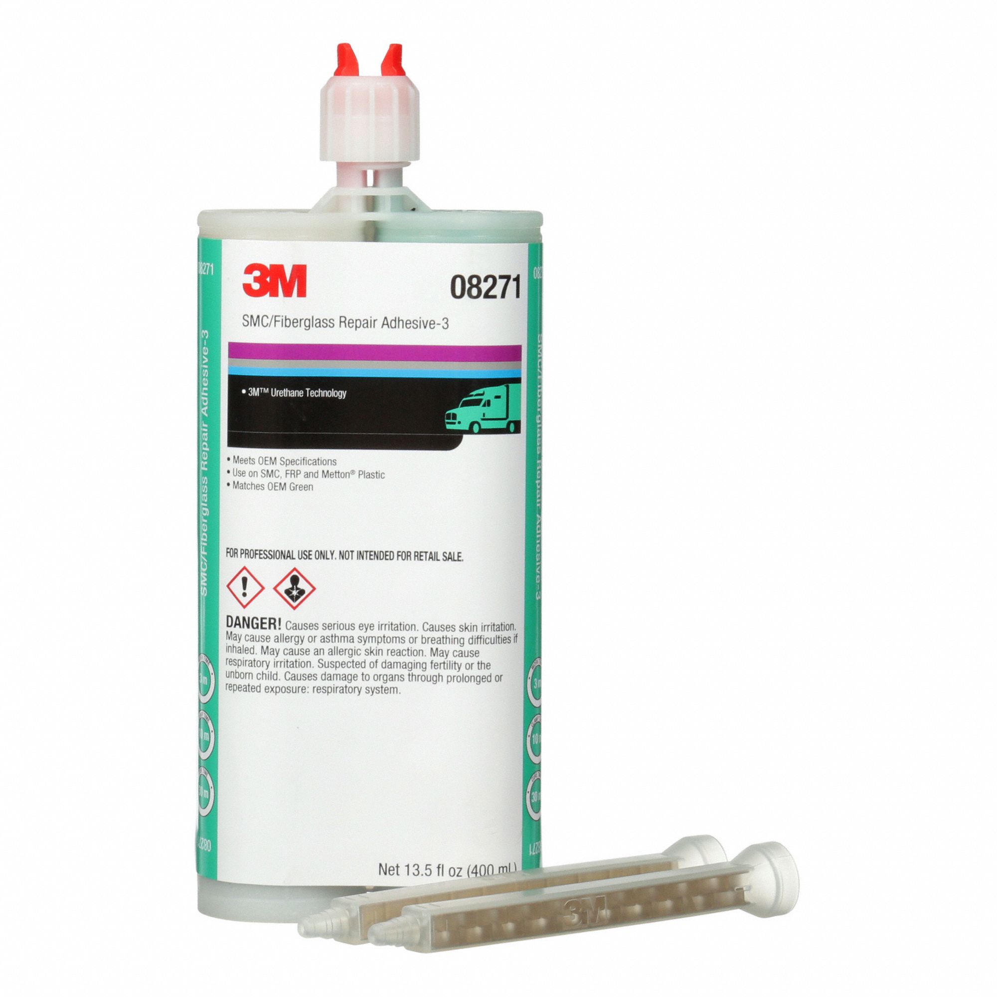 3M 8271 REPAIR ADHESIVE, GREEN, 13.526 OZ CARTRIDGE, 30 MIN CURE, 3 MIN ...