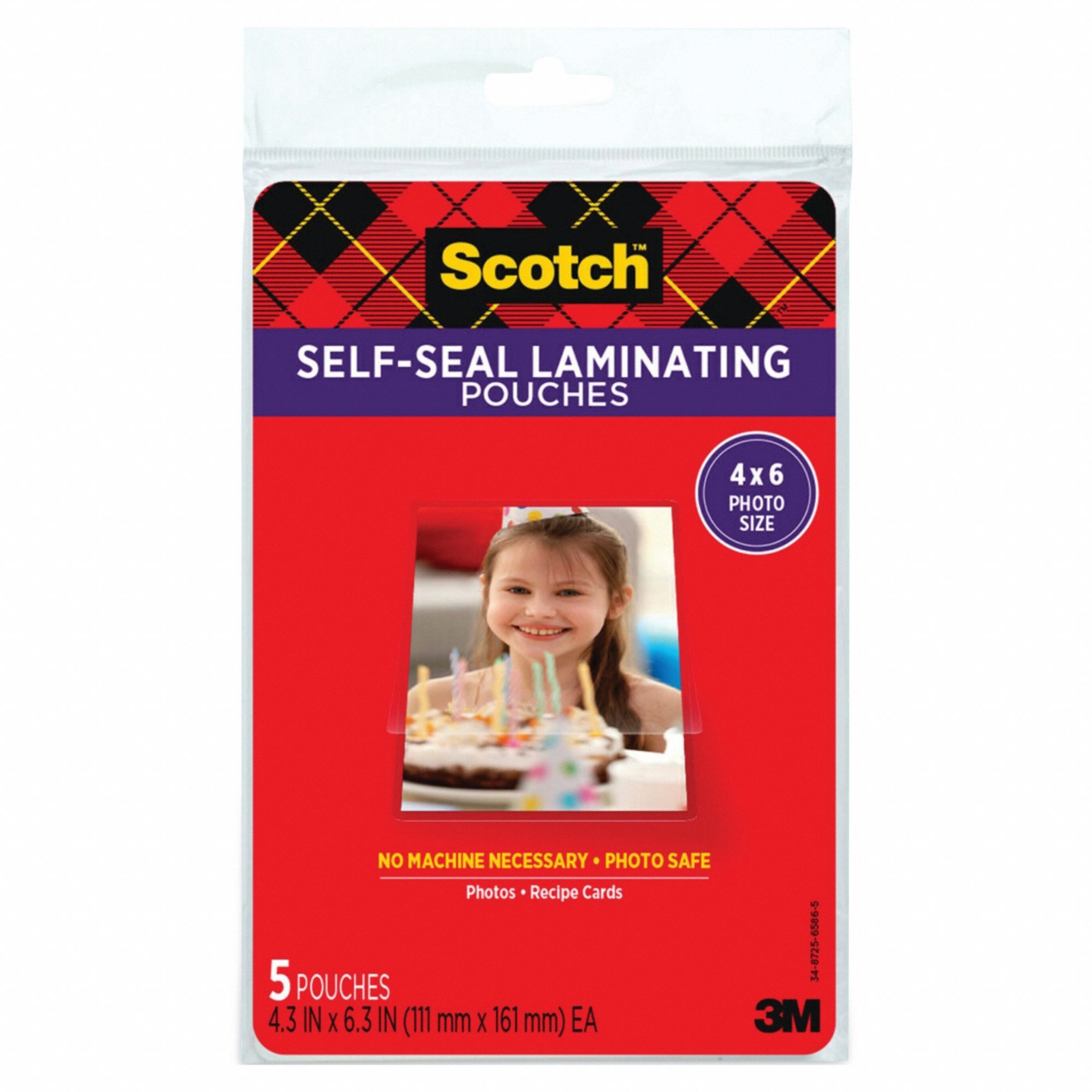 SCOTCH, Cold Lamination, 6 3/8 in Lg, Laminating Pouch - 44PC48|PL900G ...