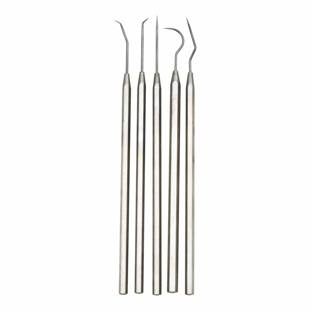 ULLMAN, Stainless Steel, Angle/Hook/Multi-Angle/Straight, Hook/Pick Set ...
