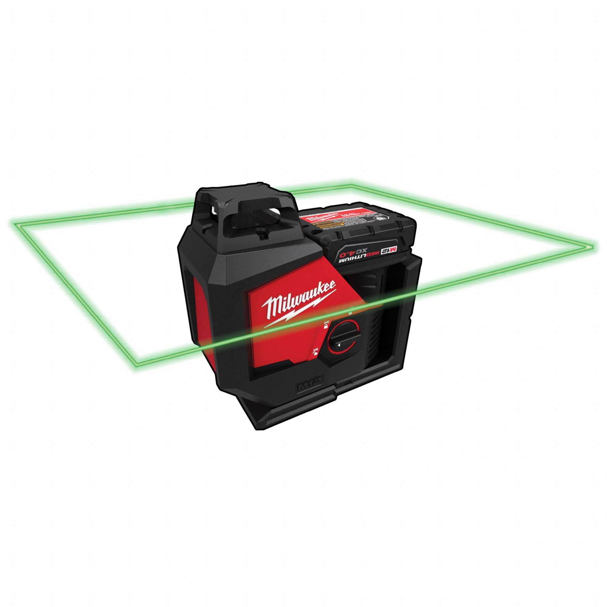 MILWAUKEE M12 GREEN, SINGLE PLANE LASER KIT - Rotary and Straight Line ...