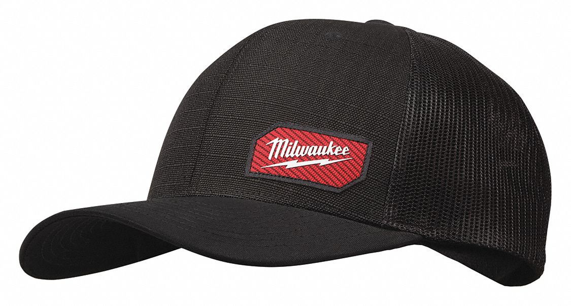 MILWAUKEE TRUCKER HAT, BLACK, UNIVERSAL SIZE, COTTON/POLYESTER, 0.2 LBS ...