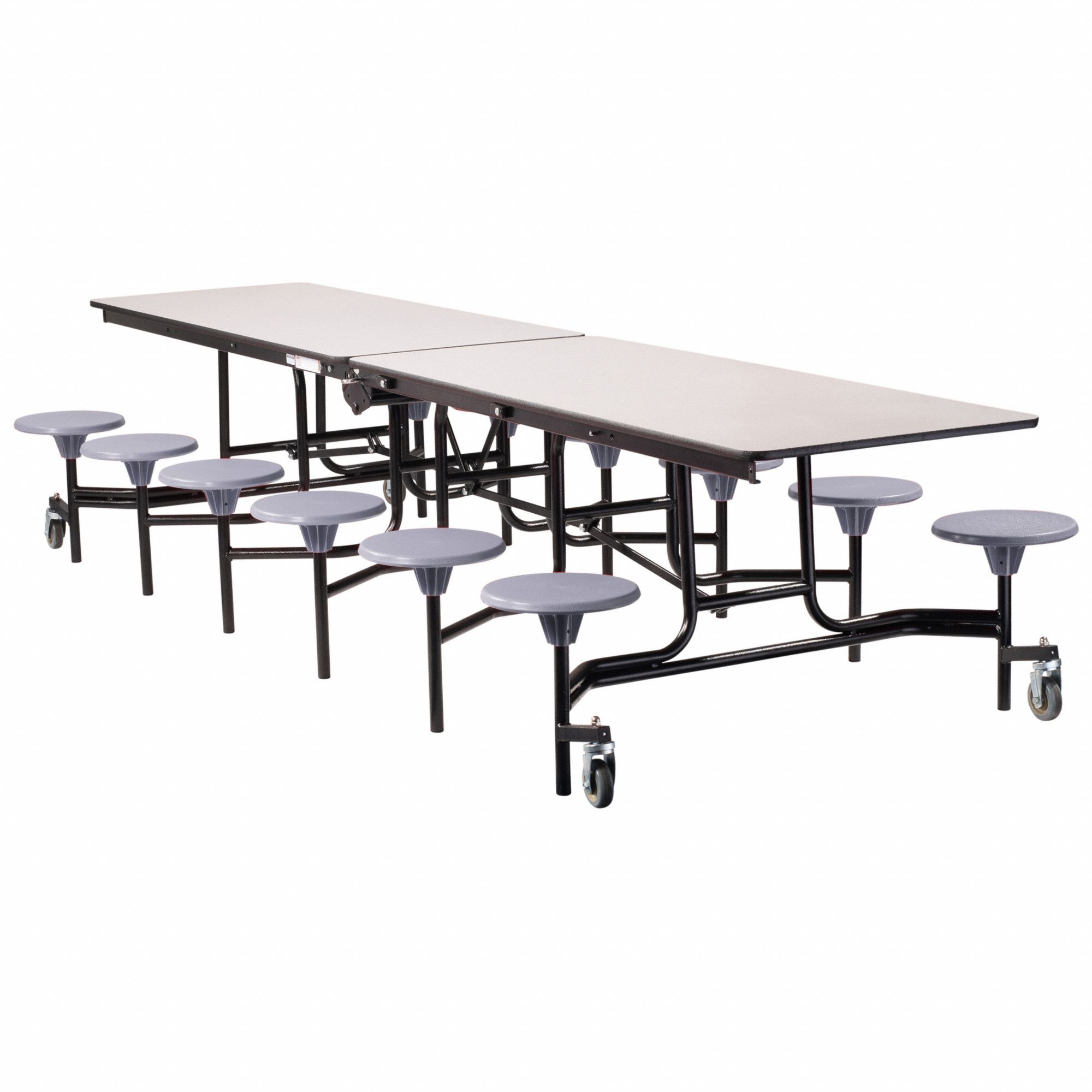 NATIONAL PUBLIC SEATING, Gray Nebula, Stool Seat, Cafeteria Stool Table ...