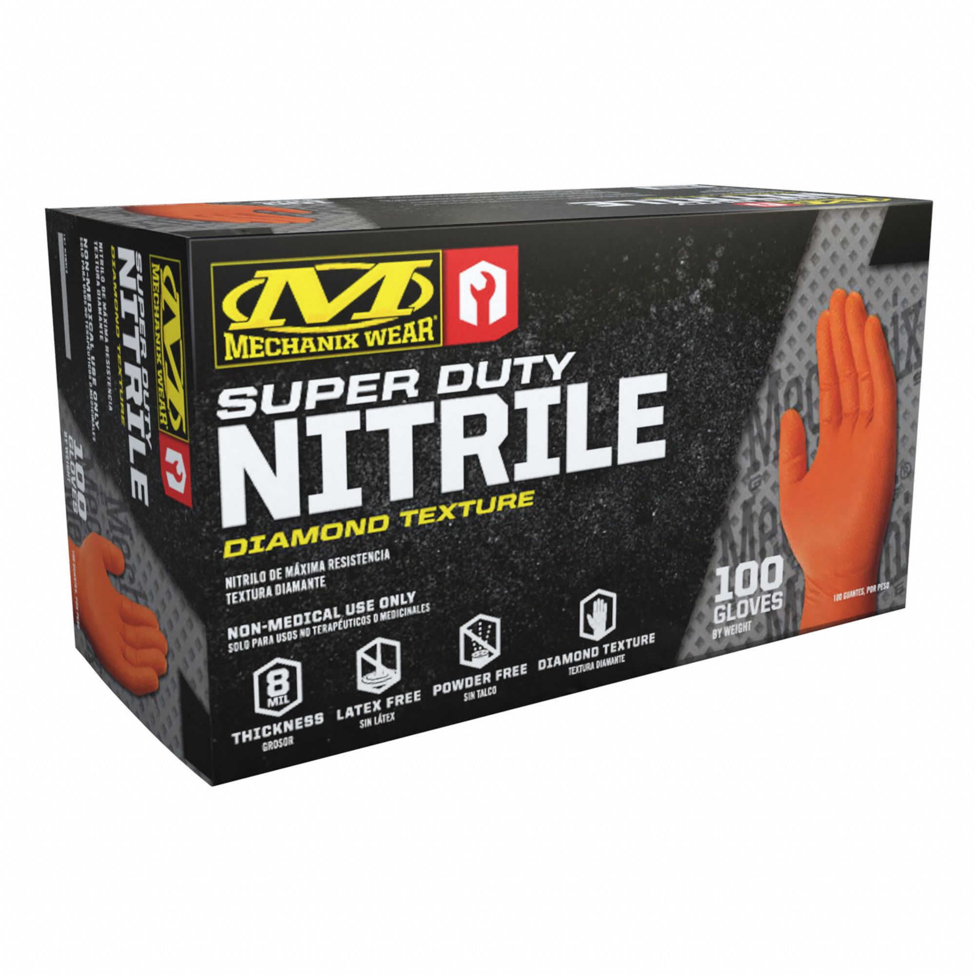 MECHANIX WEAR DISPOSABLE GLOVES,ORANGE,5 1/8,2XL,PK100 - General ...