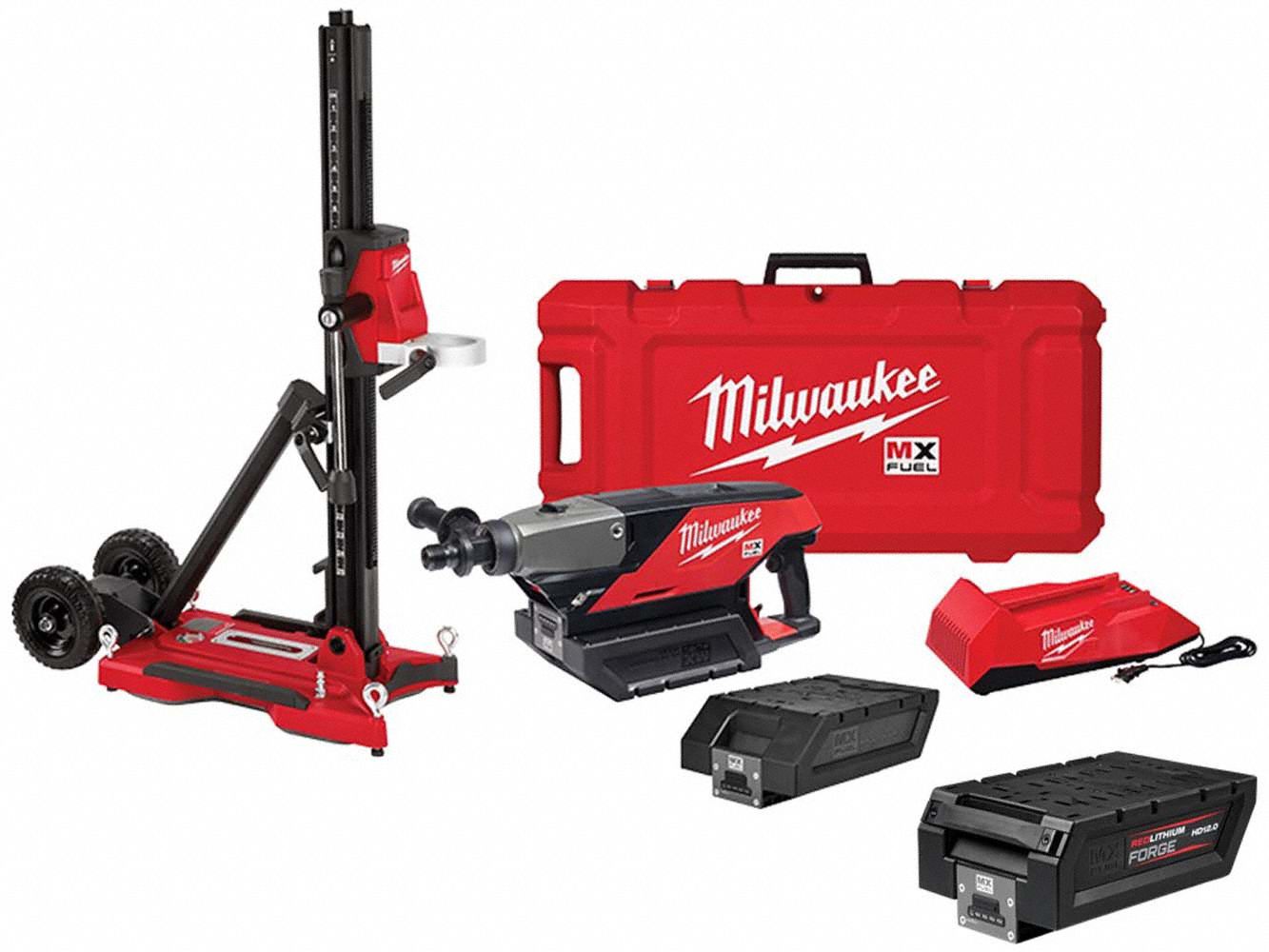 MILWAUKEE, Rig, 6 in Coring Capacity in Concrete, Core Drill Kit ...