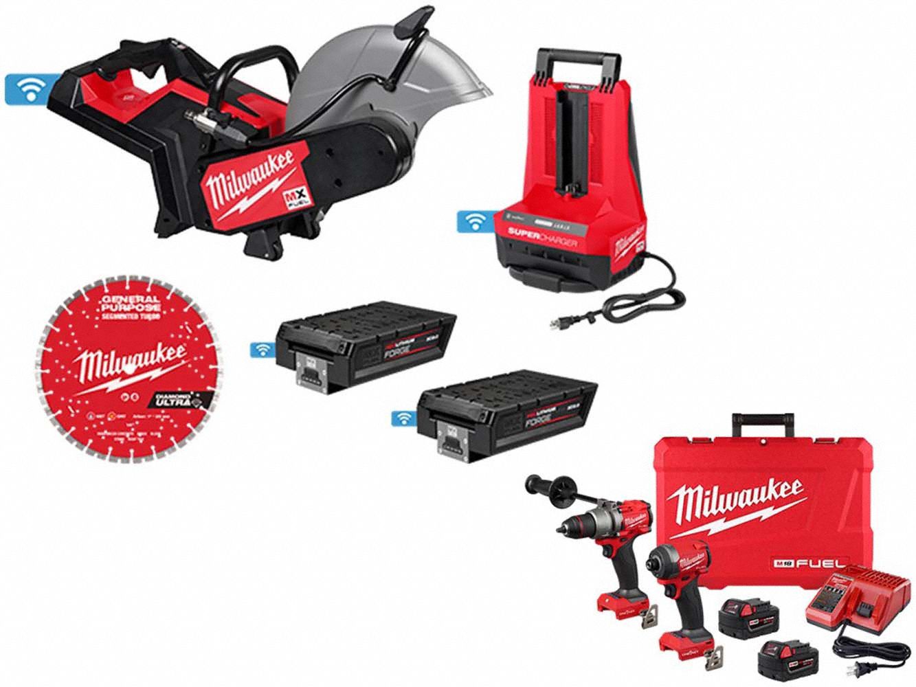 MILWAUKEE TOOL & EQUIPMENT, 3 Tools, Battery Included, Cordless ...