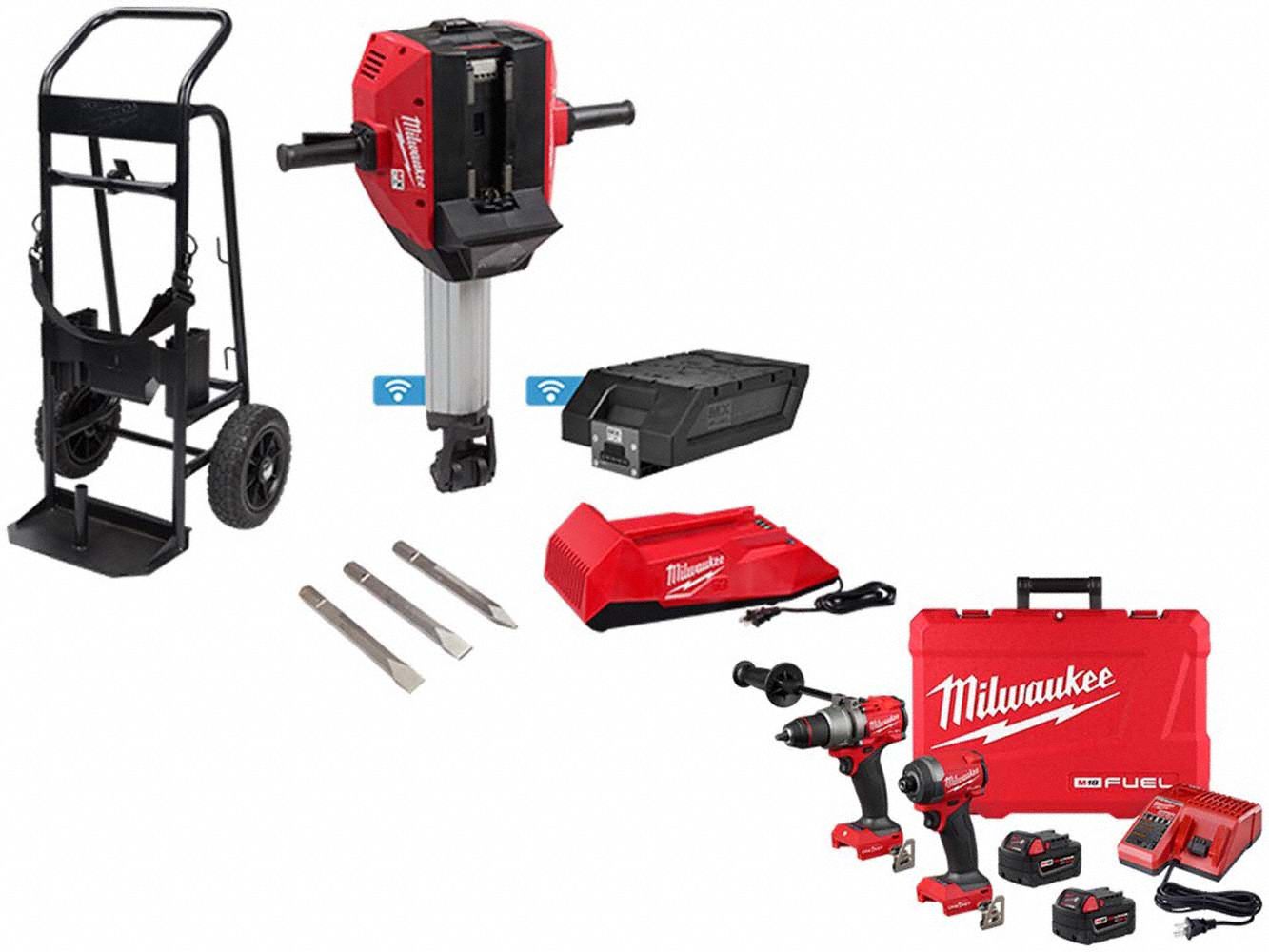 MILWAUKEE TOOL & EQUIPMENT, 3 Tools, Battery Included, Cordless ...